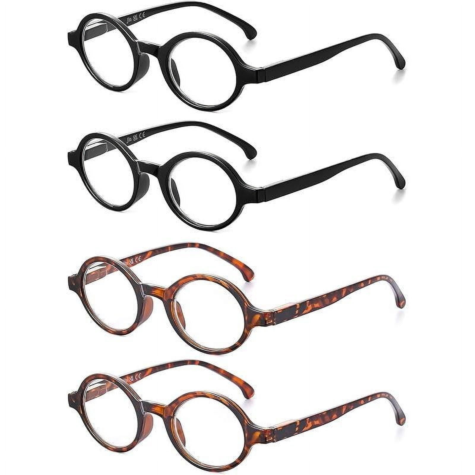 Set of 4 Retro Round Reading Glasses Spring Hinge Readers Men Women ...