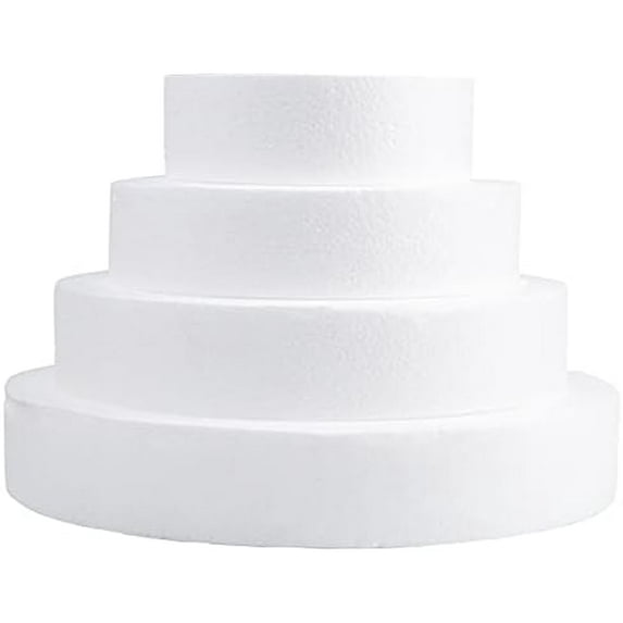Set of 4 Round Cake Dummy, 4 Sizes Foam Dummies, 6-12 Inches for ...
