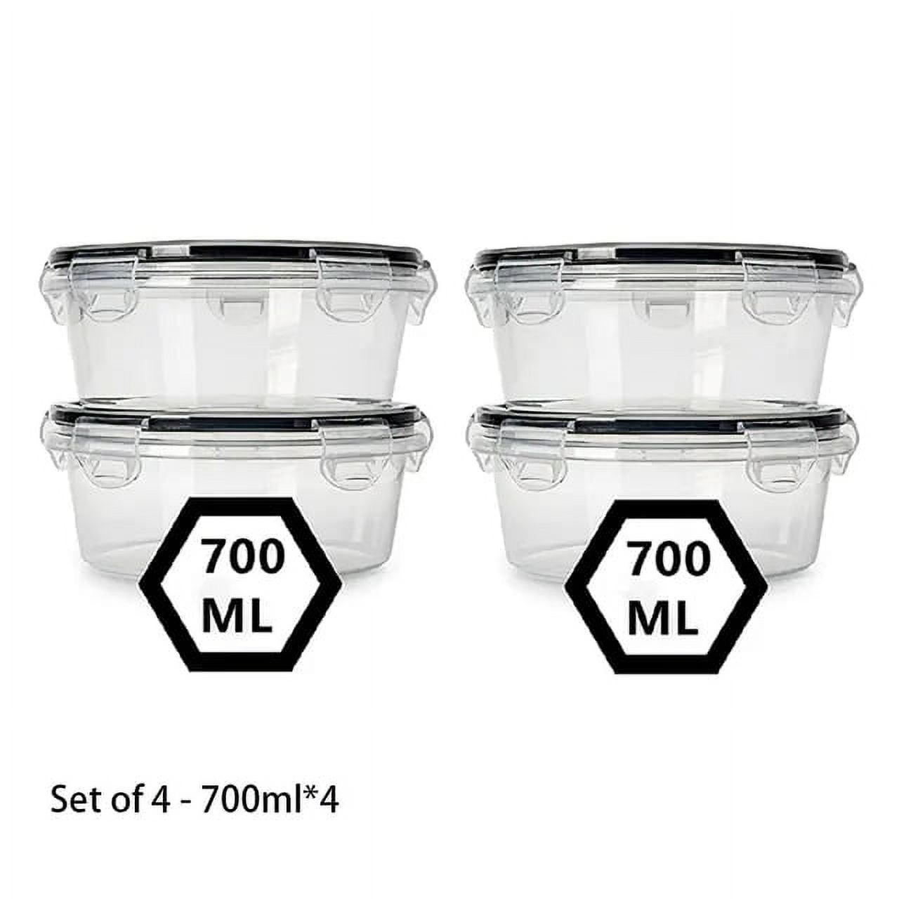 Set of 4 Round Containers Ultimate Food Storage Solutions: Leak-Proof ...