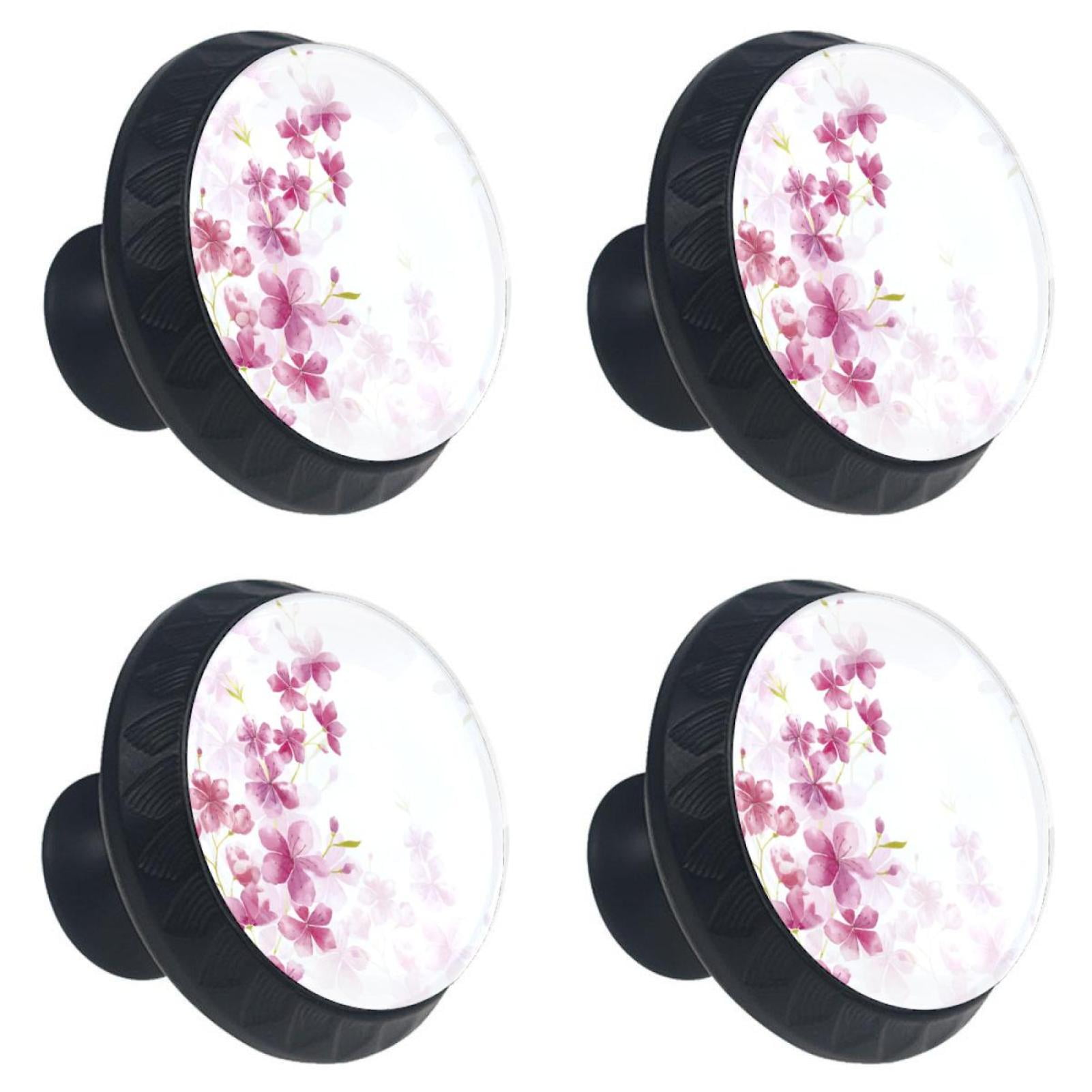 Set of 4 Round Drawer Knobs Watercolor Cherry Blossom-01 - Walmart.com