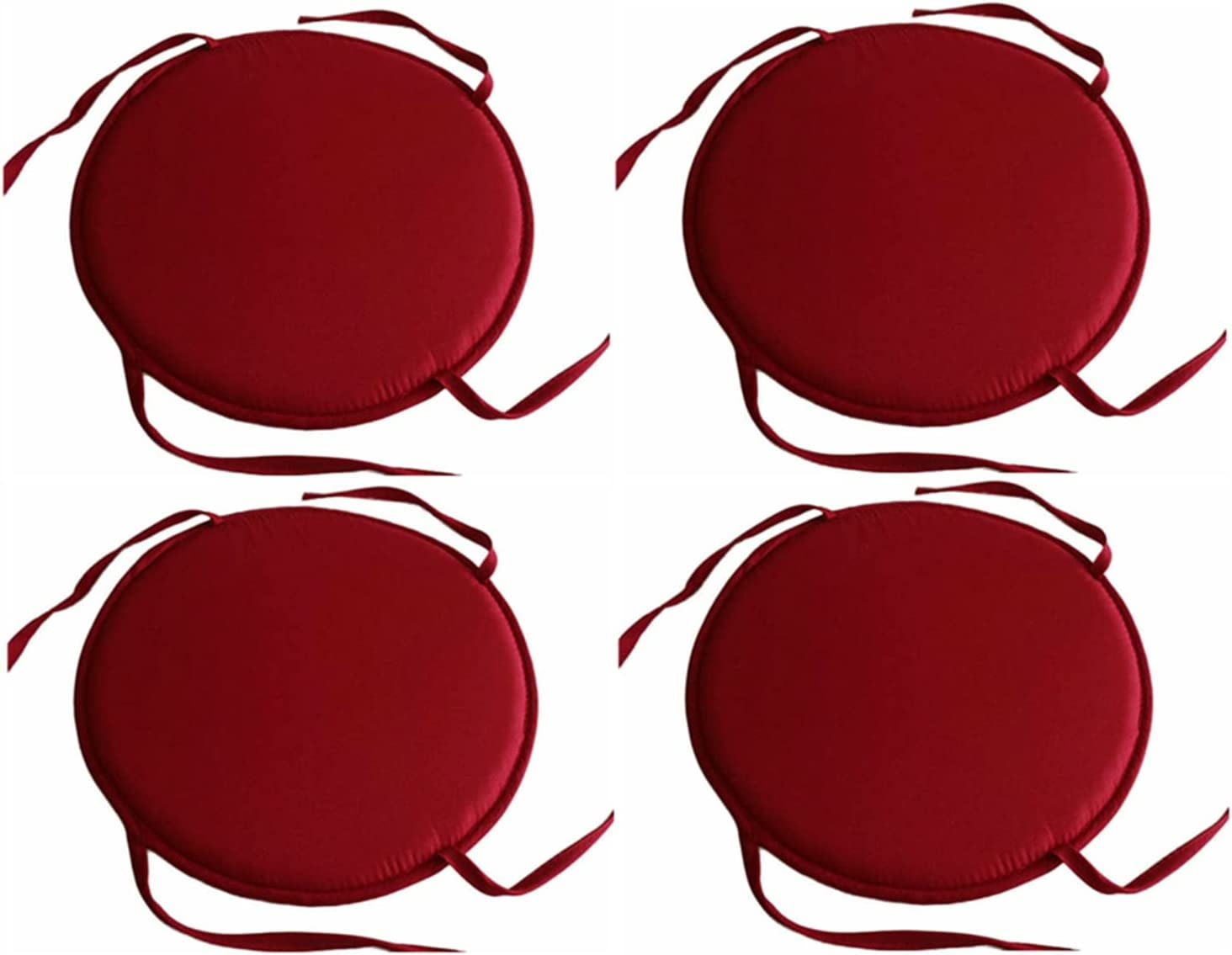 Set of 4 Round Patio Chair Cushions with Straps Indoor and Outdoor ...