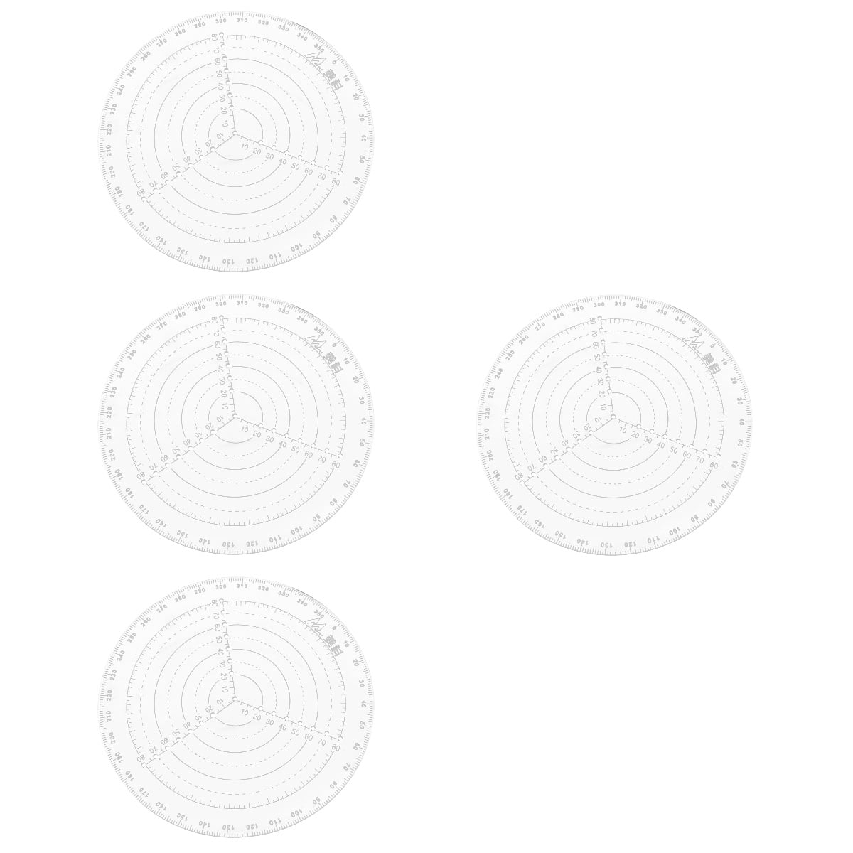Set of 4 Round Ruler Circle Centering Marked Tool Measuring Work ...