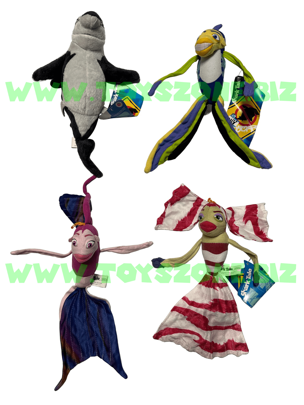 Set of 4 SHARK TALE Plush 10" - 12" NEW with TAGS - Walmart.com