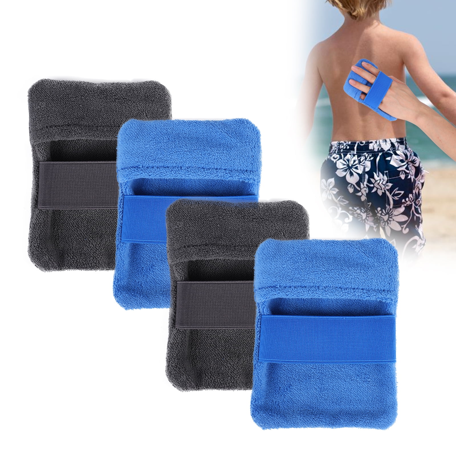 Set of 4 Sand Remover for Beach,Soft Portable Reusable Sand Brush Wipe ...