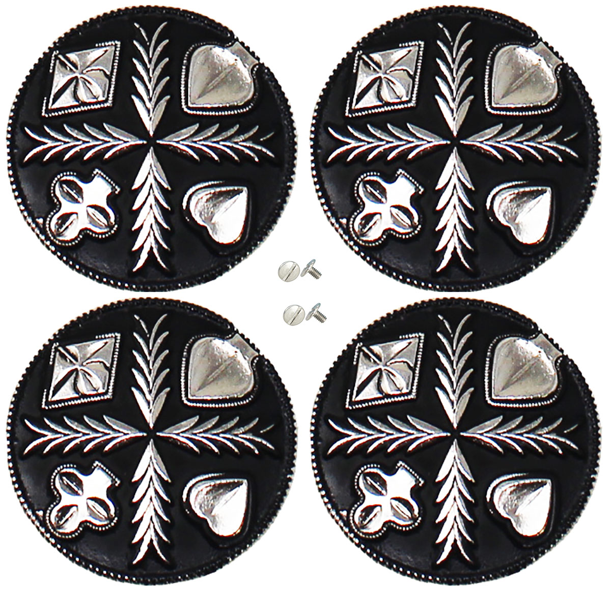 Set of 4 Screw Back Conchos Western Saddle 1-1/4" Western Poker ...