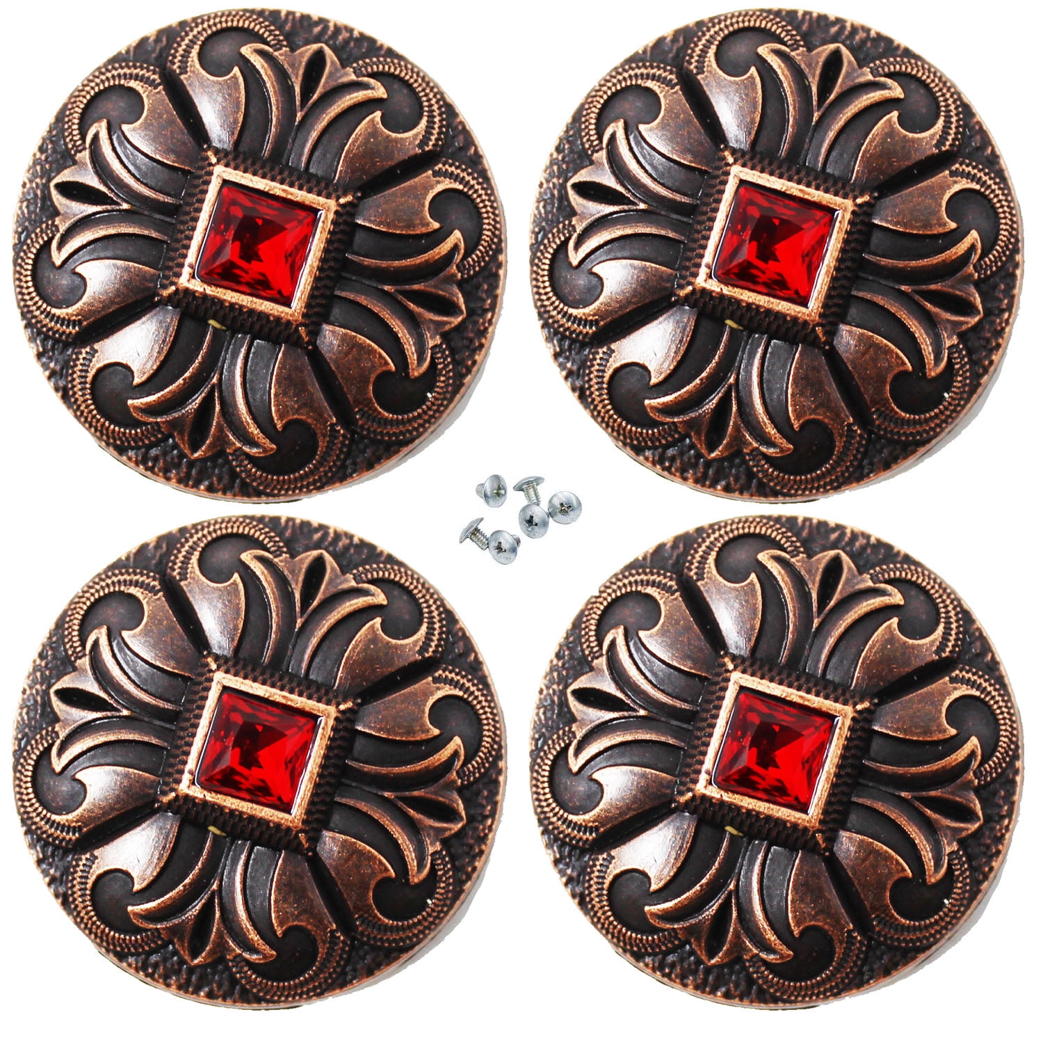 Set of 4 Screw Back Conchos Western Saddle Co619 - Walmart.com