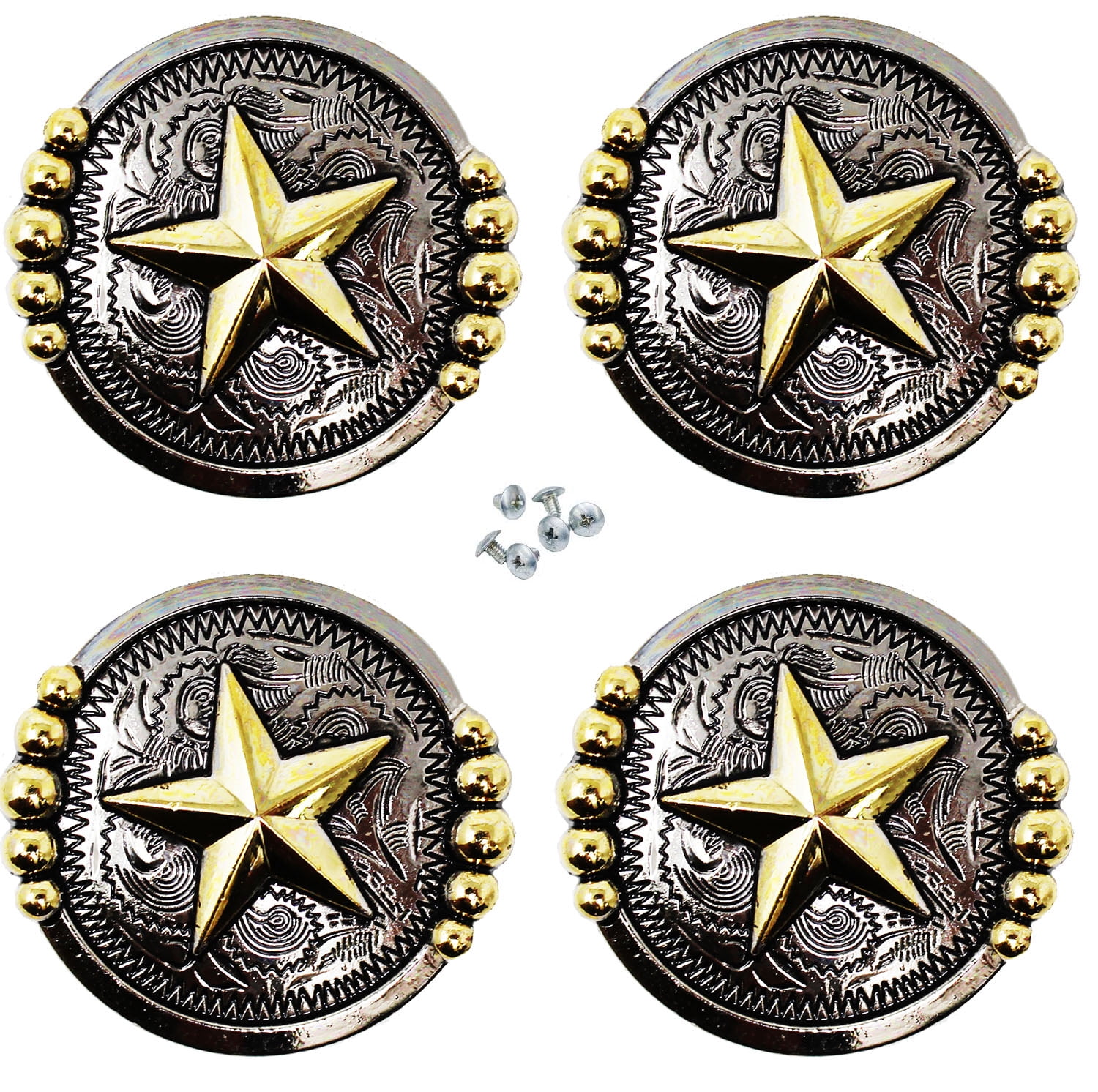 Set of 4 Screw Back Conchos Western Saddle Co625 - Walmart.com