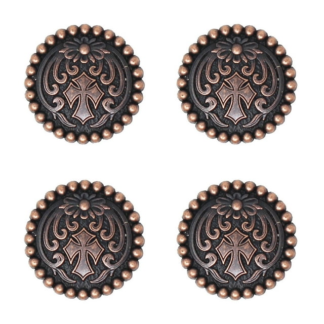 Set of 4 Screw Back Conchos Western Saddle Tack Bridle Bags Belts 1-1/4 ...