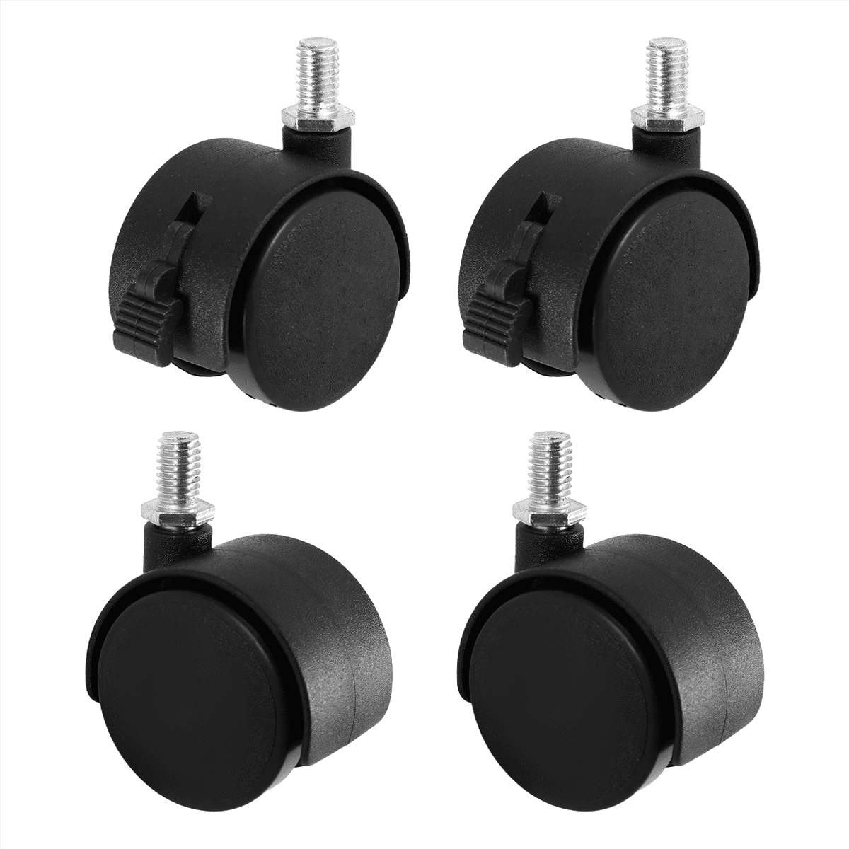Trjgtas Locking Caster Wheels, Small Plastic Universal Casters, Black ...