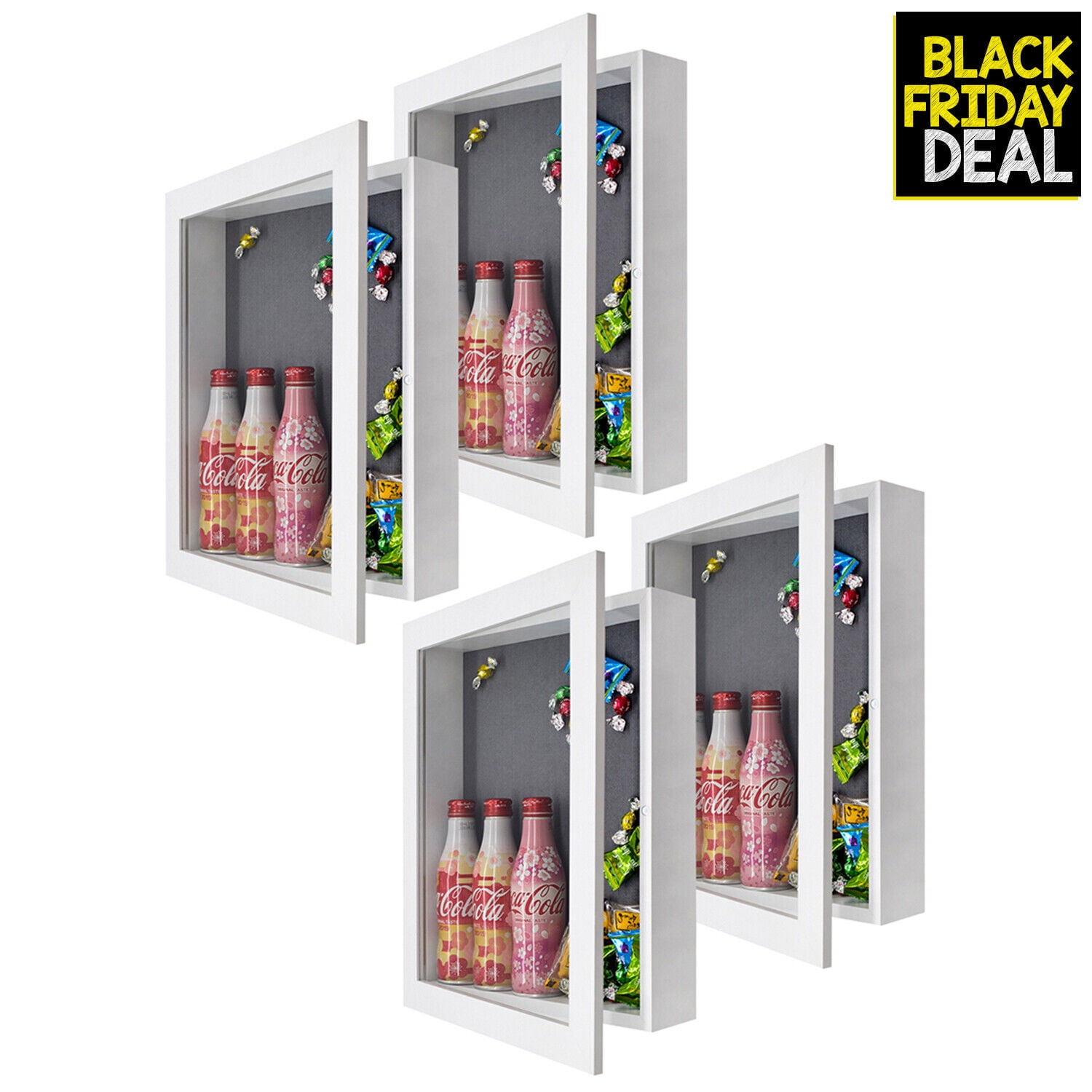 Set of 4 Shadow Box Frame Display Case 2-inch Depth for 11x14 Gift ...