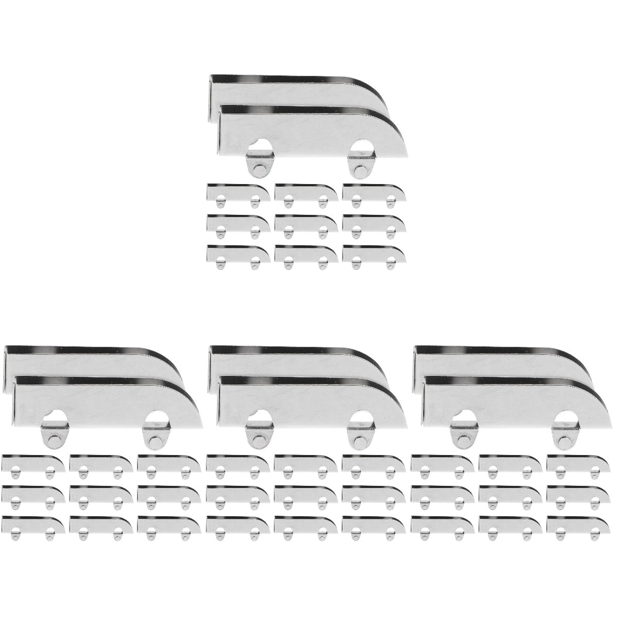 Set of 4 Sliding Door Roller Pulley Doors Black Handles Silver ...