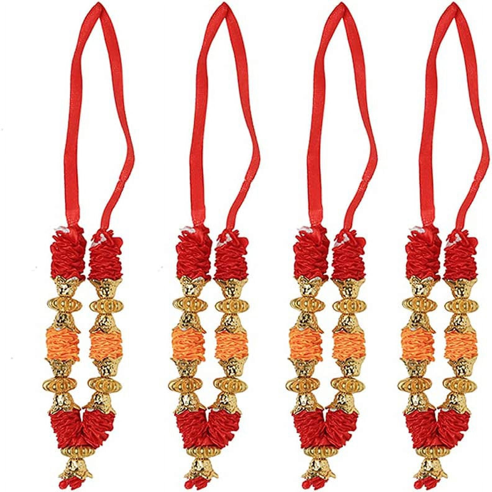 Set of 4 Small Artificial Flowers Ribbon Garland Haar Mala for Small ...