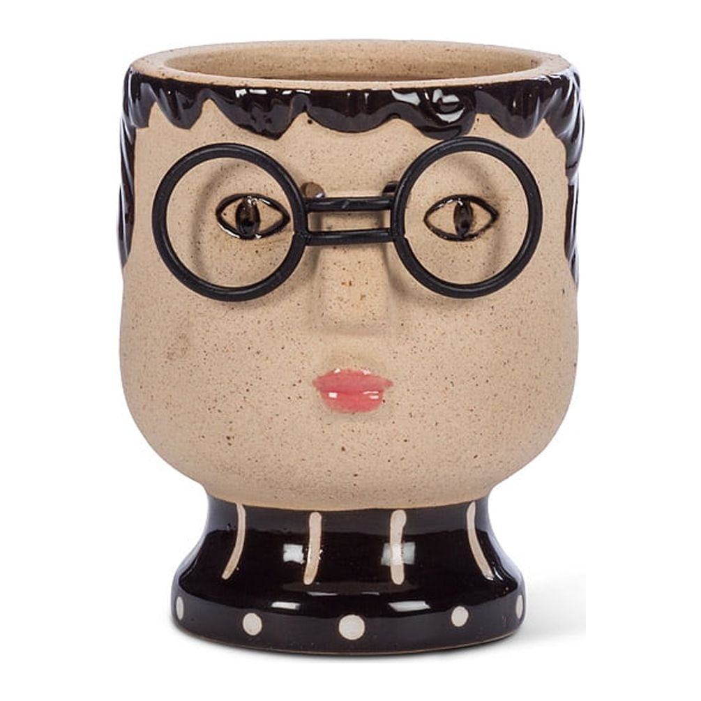 Set of 4 Small Face with Glasses Planter - Walmart.com