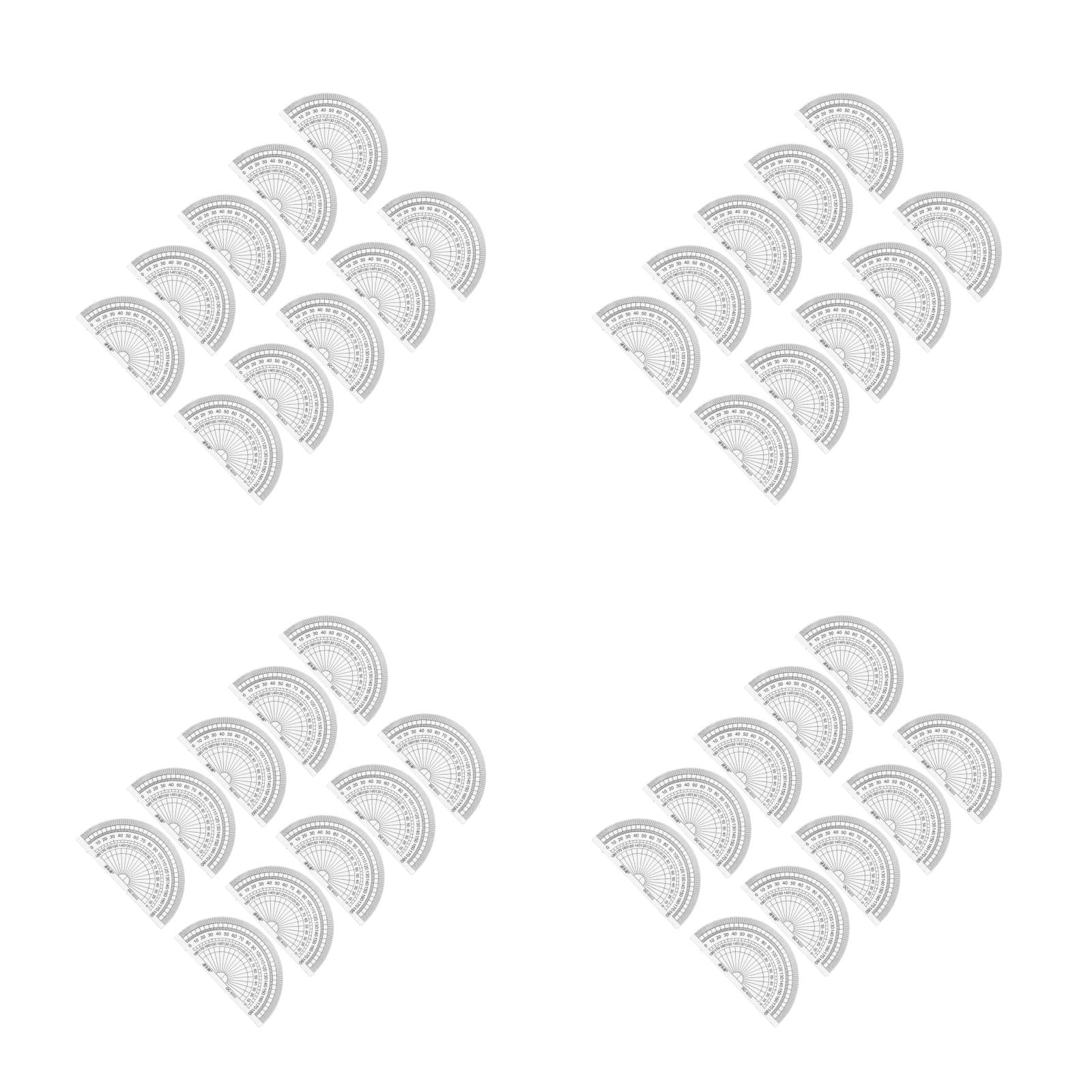 Set of 4 Soft Flexible Ruler Mini Transparent Protractor Smooth Surface ...