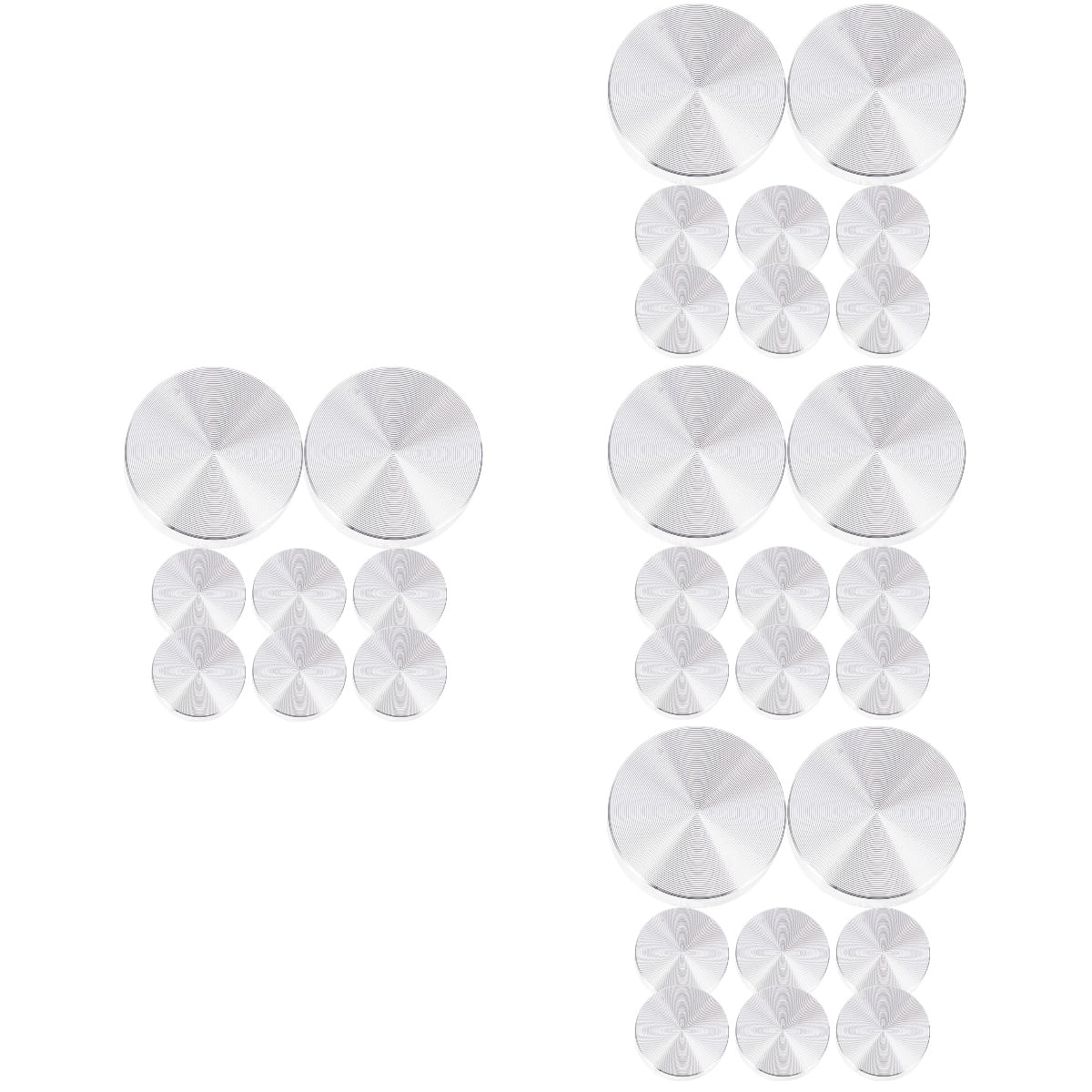 Set of 4 Solid Aluminum Cake Anti Slip Shower Stickers Adapter Silver ...