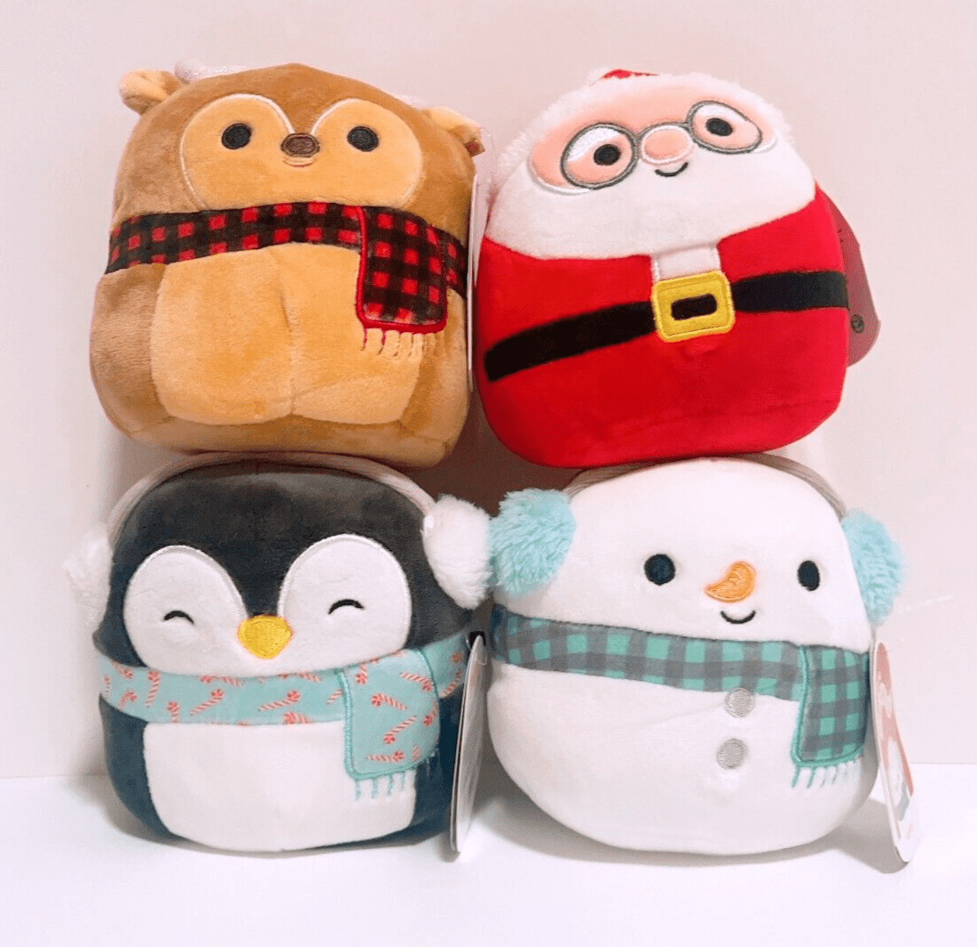 Set of 4 Squishmallows Christmas 5" Nick Darla Manny Luna Mini Plush ...