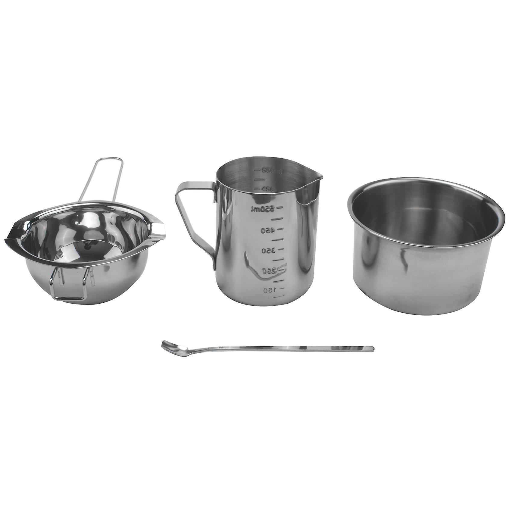 Set of 4 Stainless Steel Double Boiler Ladle Wax Melters, Jugs and ...