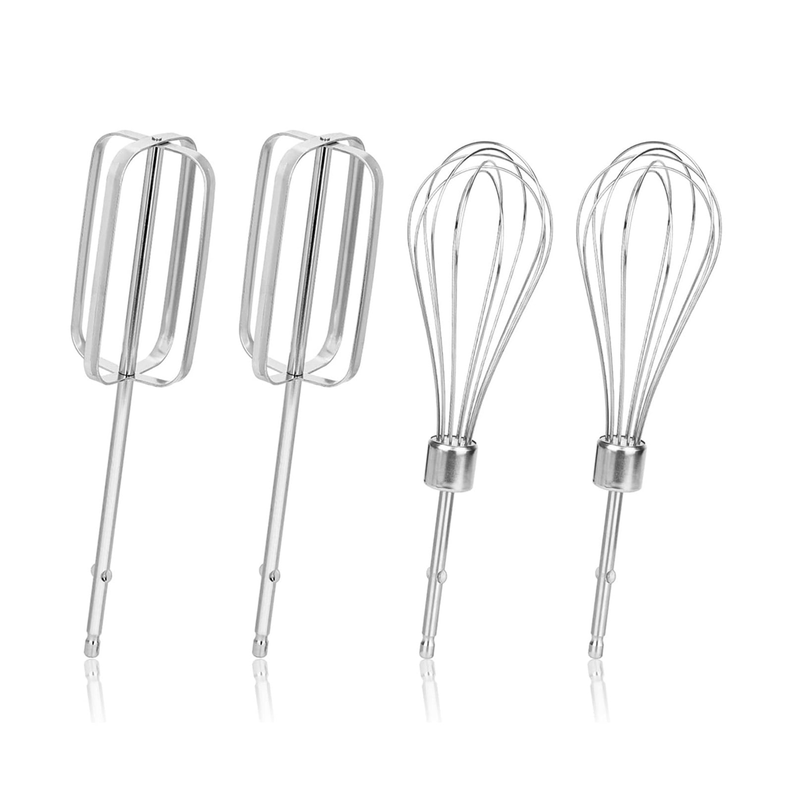 Set of 4 Stainless Steel Mixer Beaters Ergonomic Whisk Attachments ...