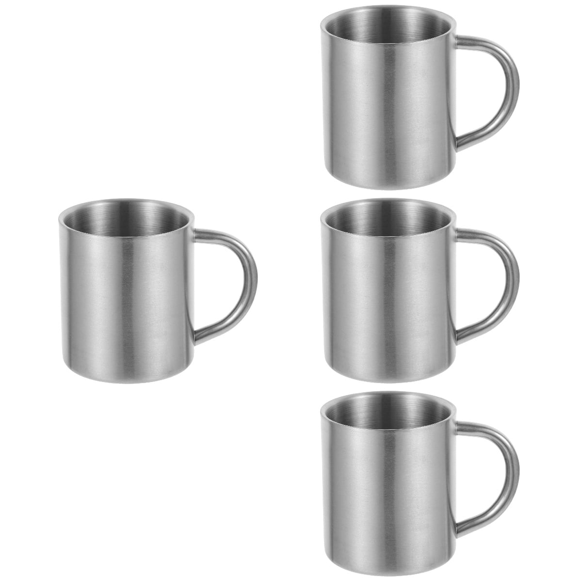 Set of 4 Stainless Steel Mug Espresso Cups Multi-function Coffee ...