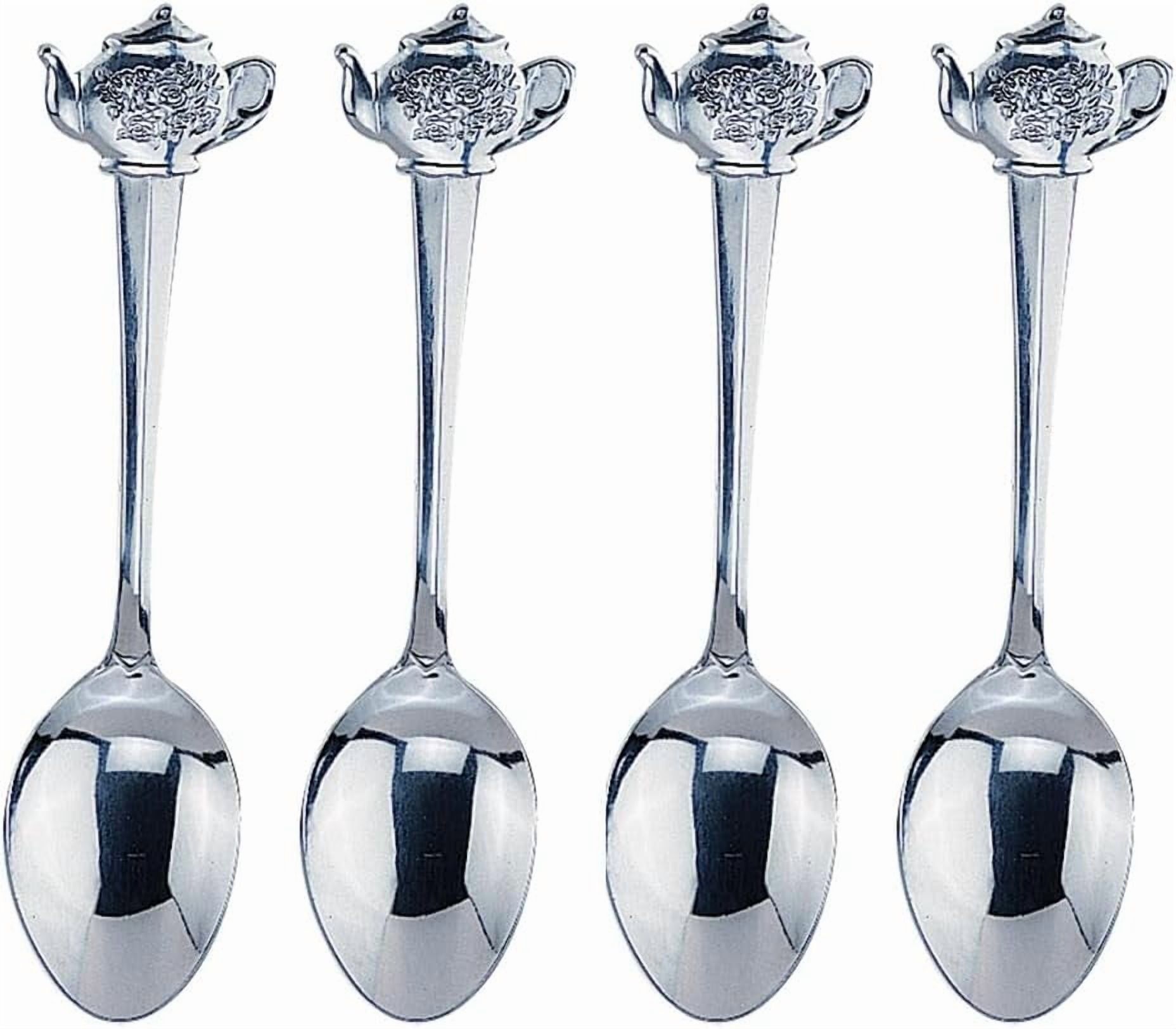 Set of 4 Stainless Steel Spoons with Teapot-Inspired Handles - Walmart.com