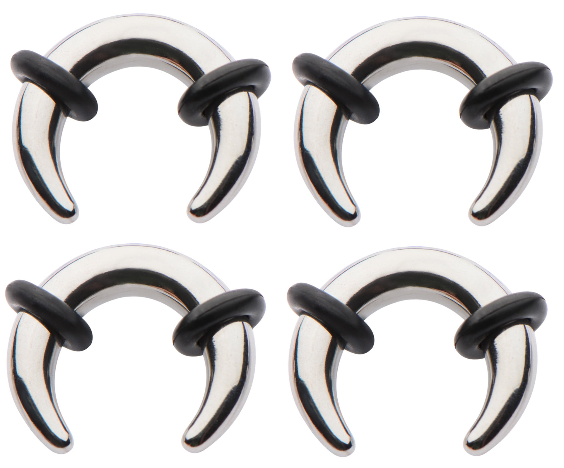 Set of 4 Steel Pinchers for Septum Stretching Kit Ears Tapers Horseshoe ...