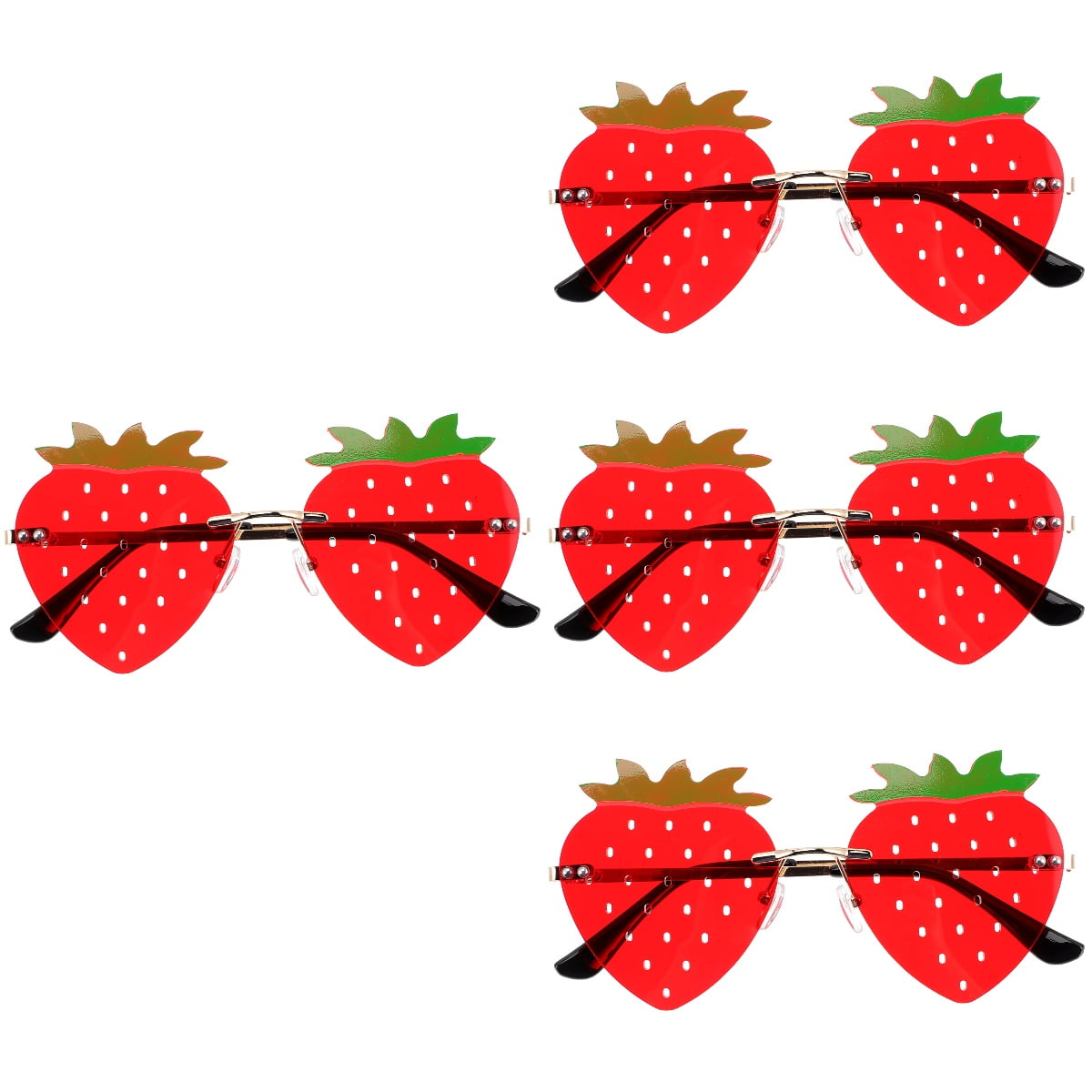 Set of 4 Strawberry Themed Caps Cups and Sunglasses Man Miss - Walmart.com
