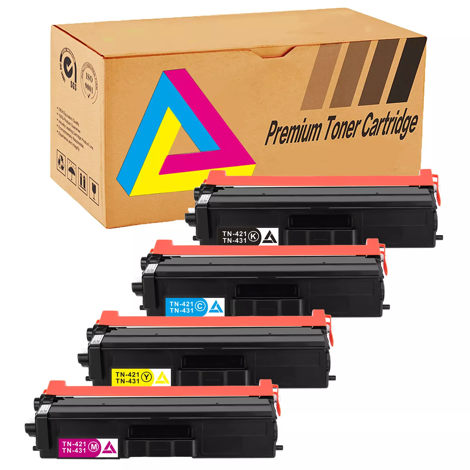 Set of 4 TN431 BK C M Y Toner Cartridge Set for Brother MFC-L8900CDW HL ...