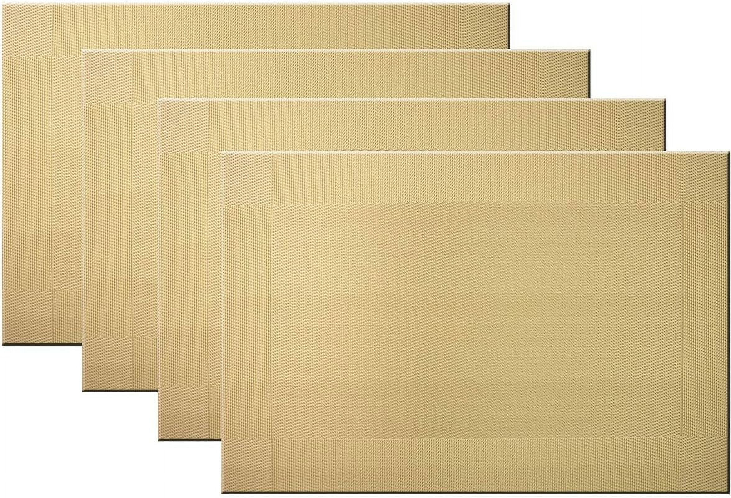 Set of 4 Table Placemats Mats Washable Easy to Clean Woven Vinyl Table ...