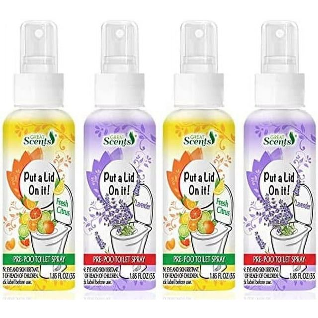 Set of 4 Toilet Pre Use Sprays - Citrus Lavender - Pre-Poop Spray ...