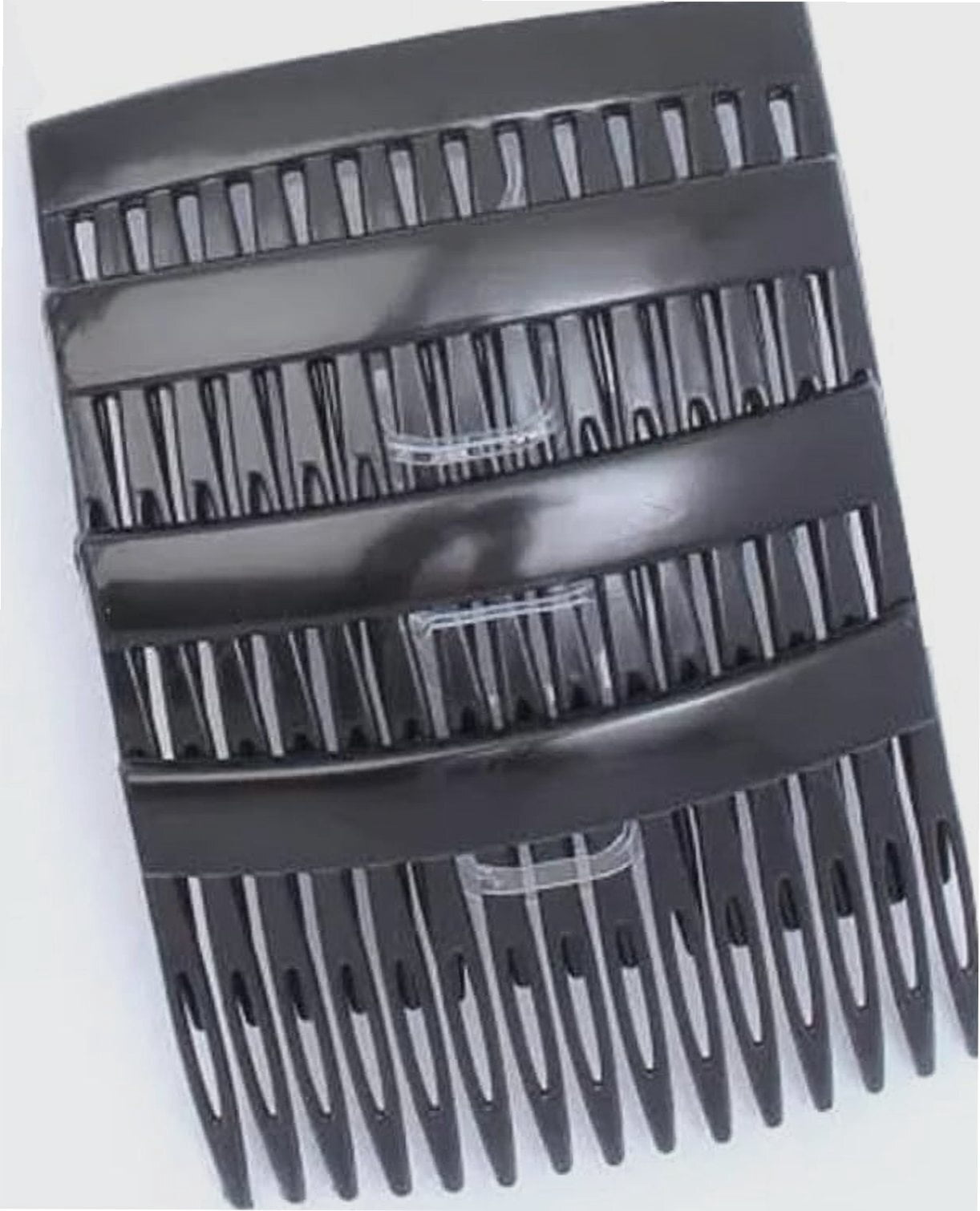 Set of 4 Tort Plain Hair Combs Slides 7cm (2.8