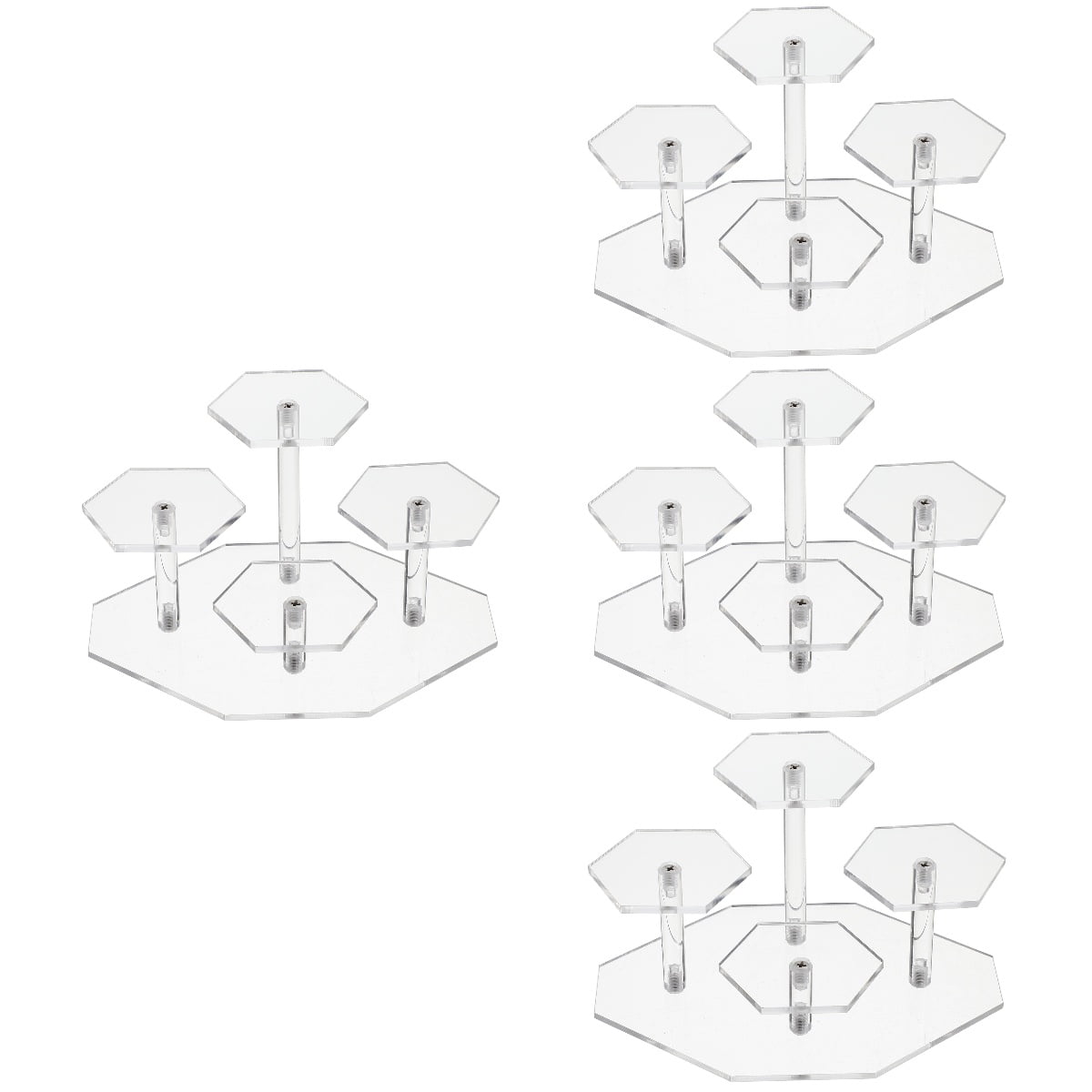 Set of 4 Transparent Ladder Display Rack Acrylic Storage Shelves Shelf ...