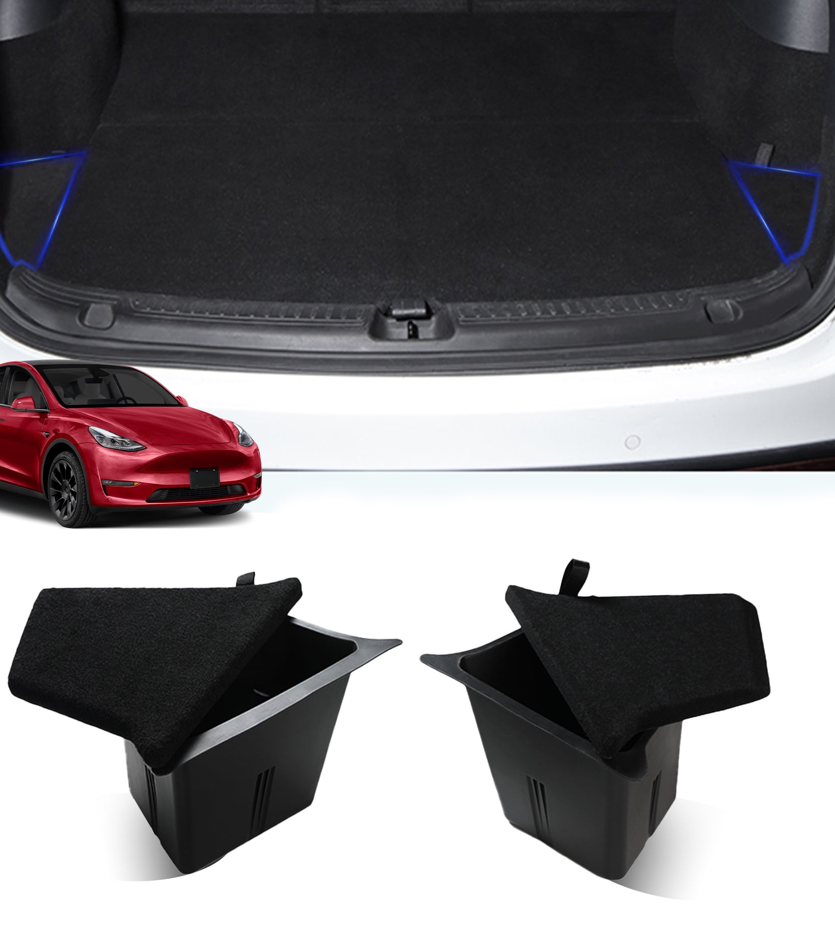Set of 4 Trunk Side Buckets For 2020-2025 Tesla Y With lid - Walmart.com
