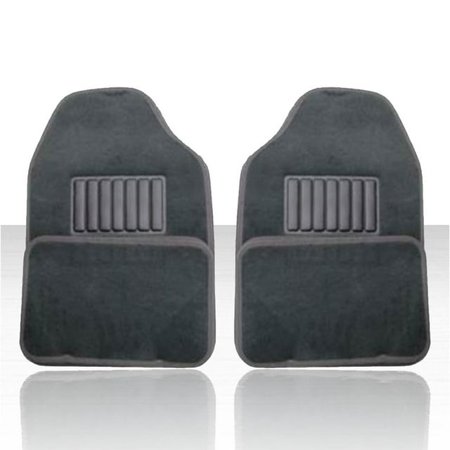 Set of 4 Universal Front and Rear Floor Mats - Dark Charcoal Carpet w ...
