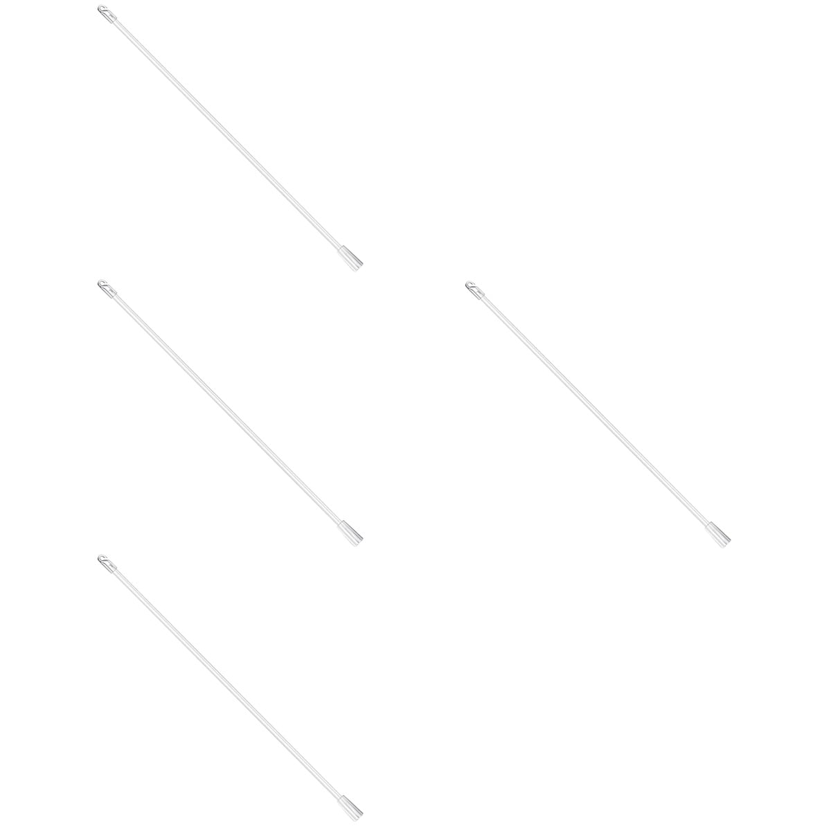 Set of 4 Venetian Blind Rod Sheer Curtains Vertical Blind Housef White ...