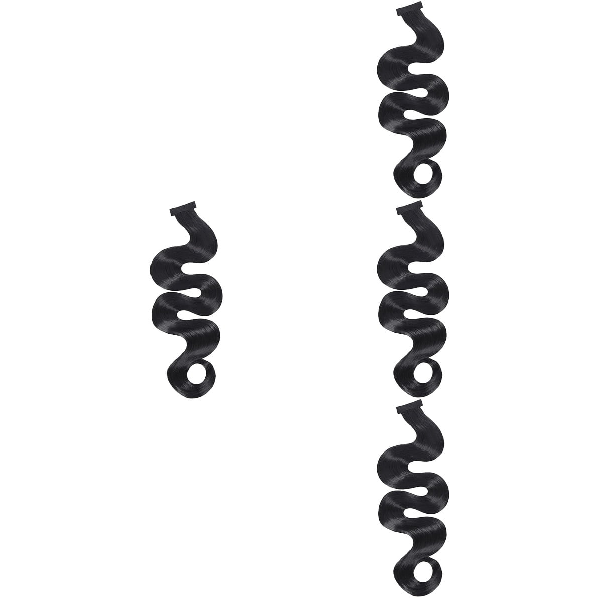 Set of 4 Vintage Wavy Wig Wigs with Bangs Human Hair Curly Closure ...