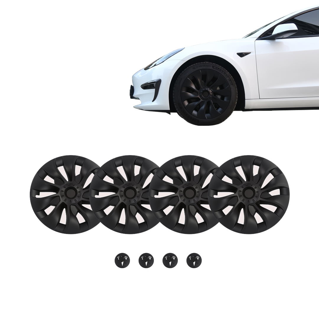Set of 4 Wheel Covers Hubcaps Cyclone Style For 2017-2023 Tesla 3 18 ...