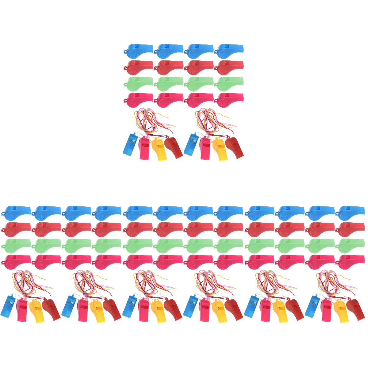 192 Pcs Kids Whistle with Lanyard Funny Whistle Toys for Sports Games ...