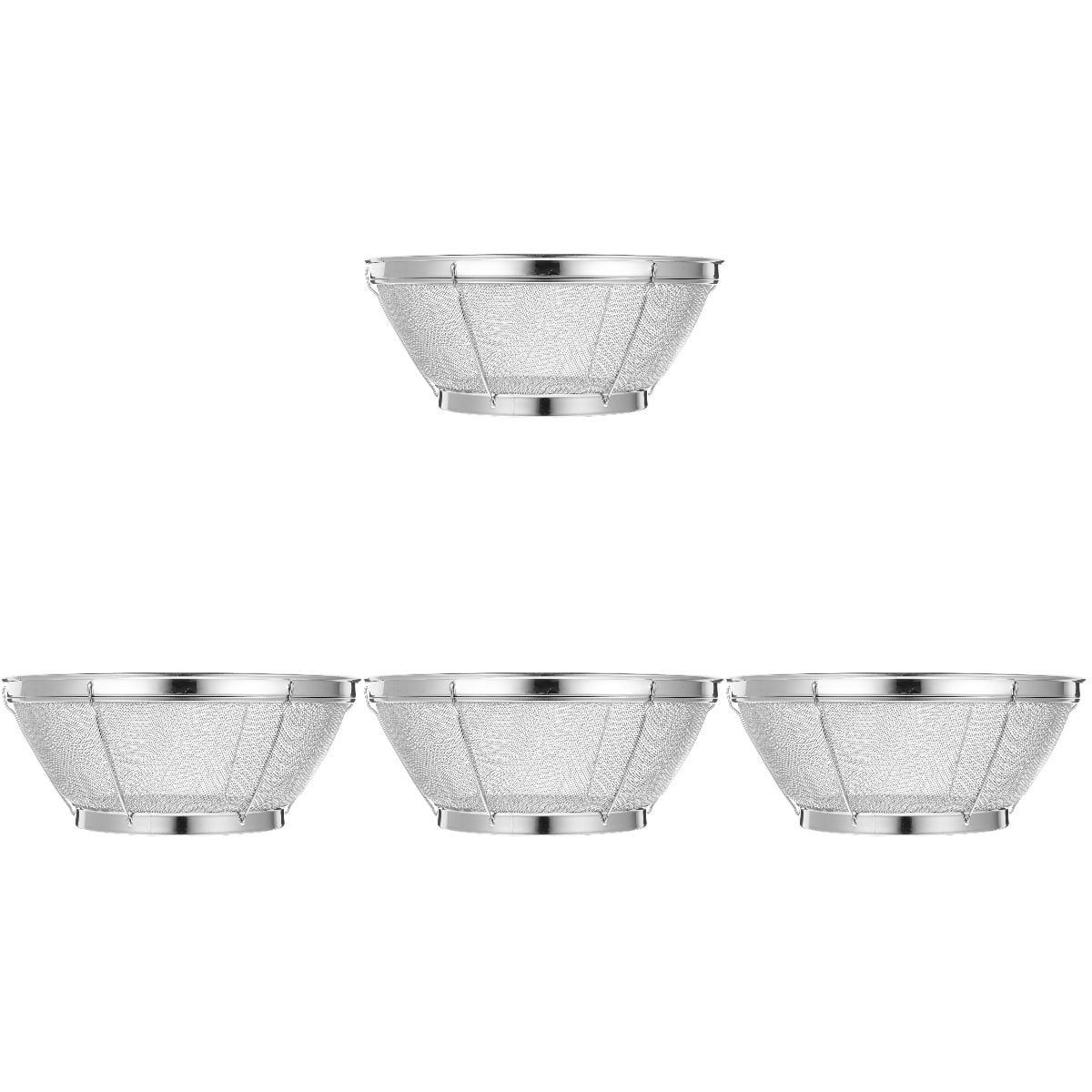 Set of 4 Wicker Stainless Steel Rice Washing Sieve - Walmart.com