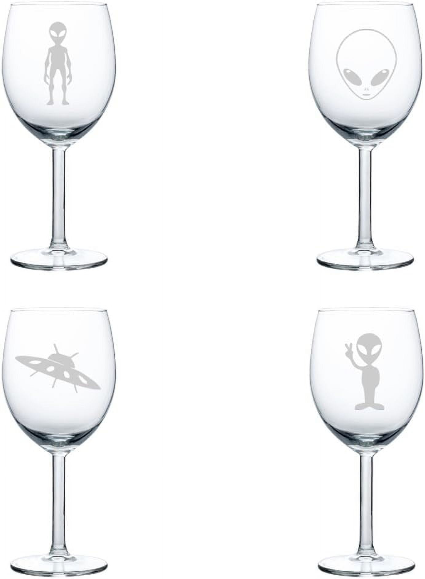 Set of 4 Wine Glass Gift Alien Collection (10 oz) - Walmart.com