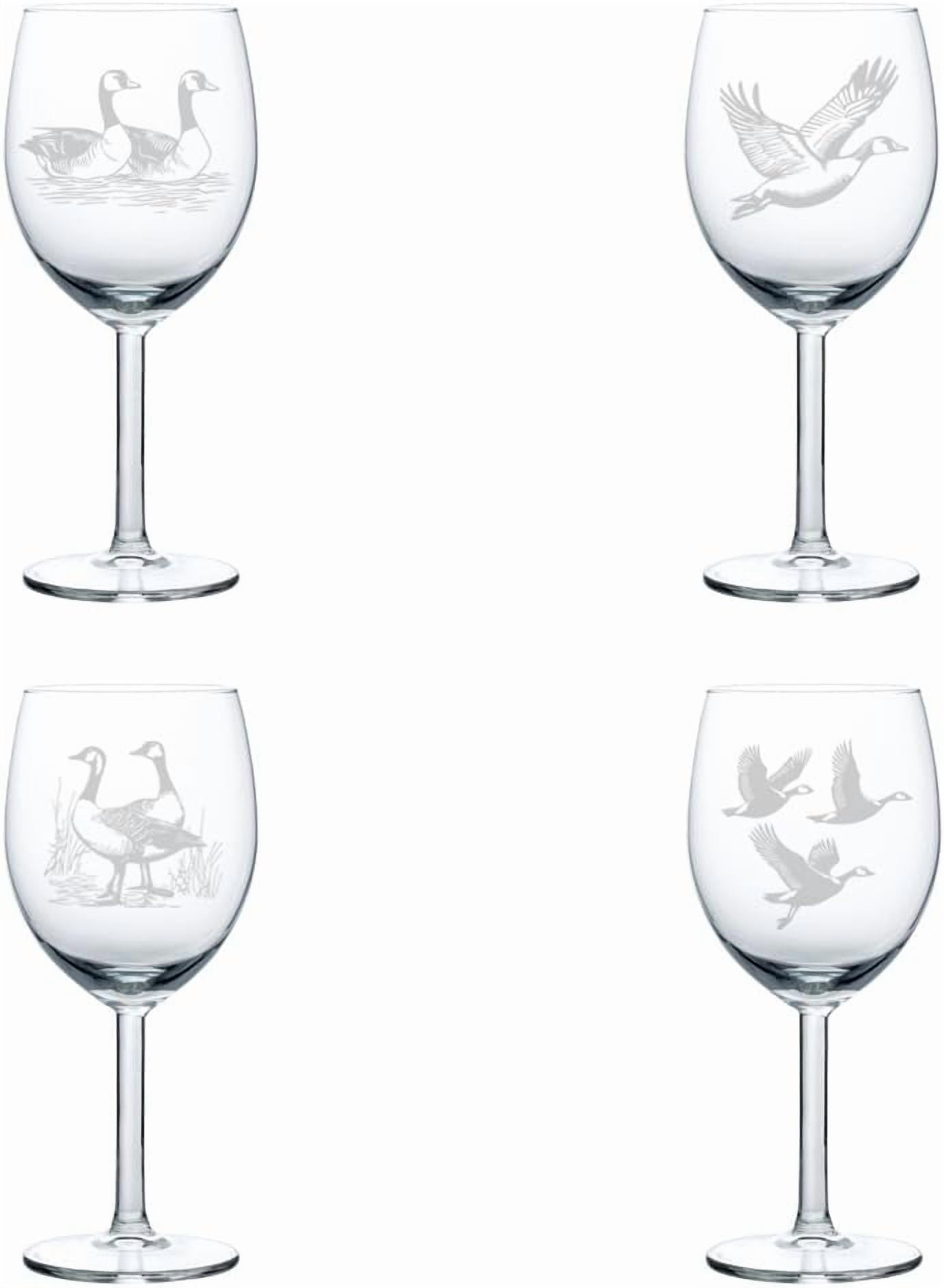 Set of 4 Wine Glass Gift Canadian Geese Goose Collection (10 oz ...