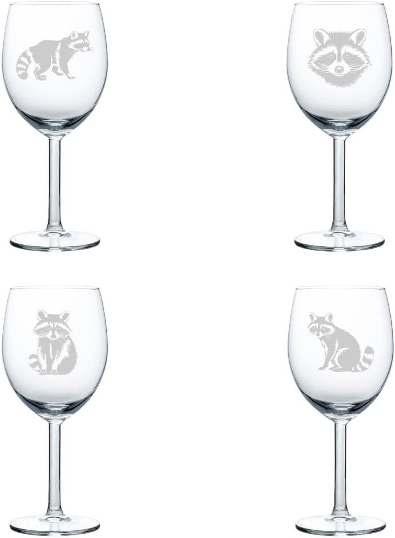 Set of 4 Wine Glass Gift Raccoon Collection (10 oz) - Walmart.com