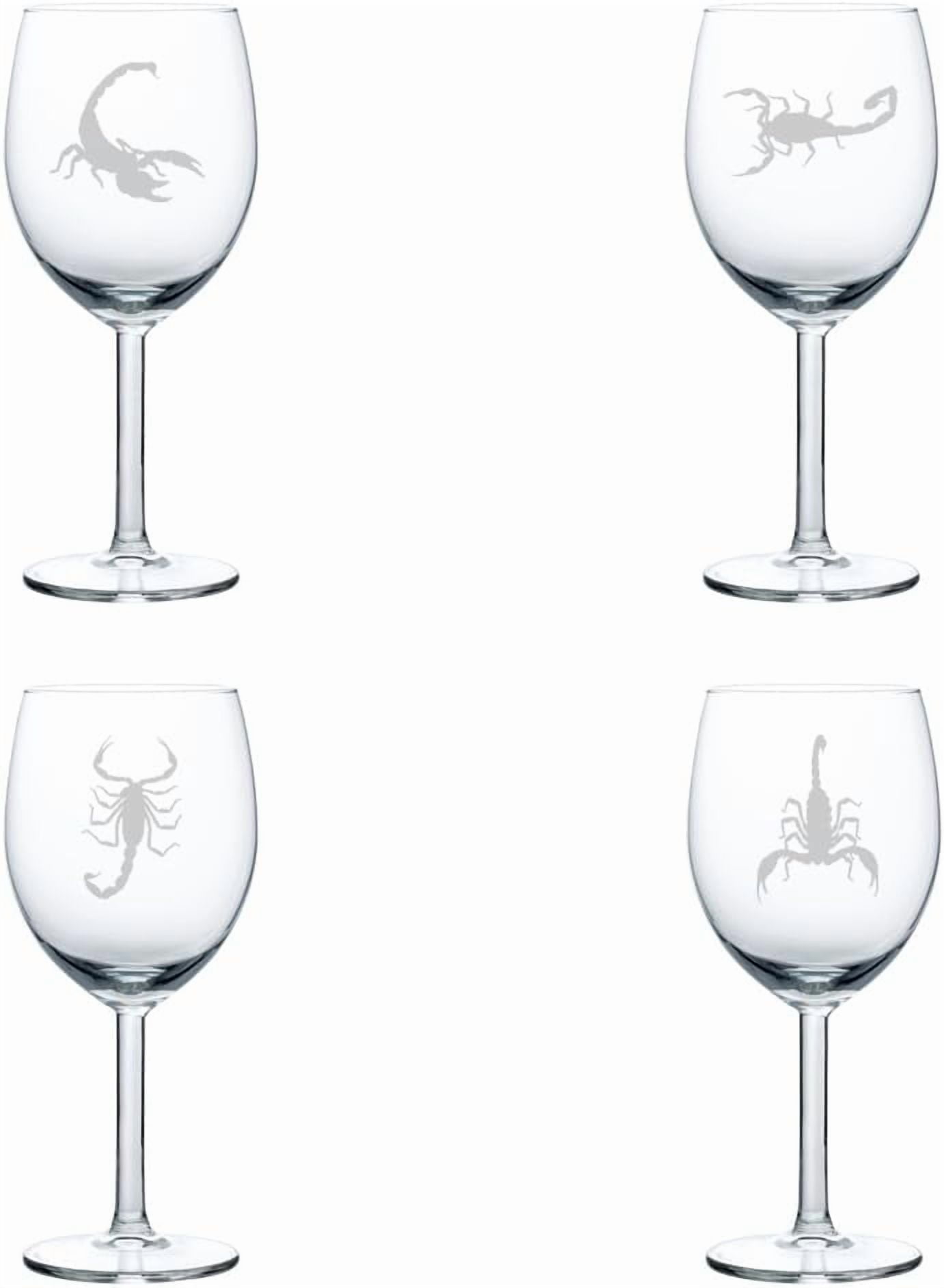 Set of 4 Wine Glass Gift Scorpion Collection (10 oz) - Walmart.com