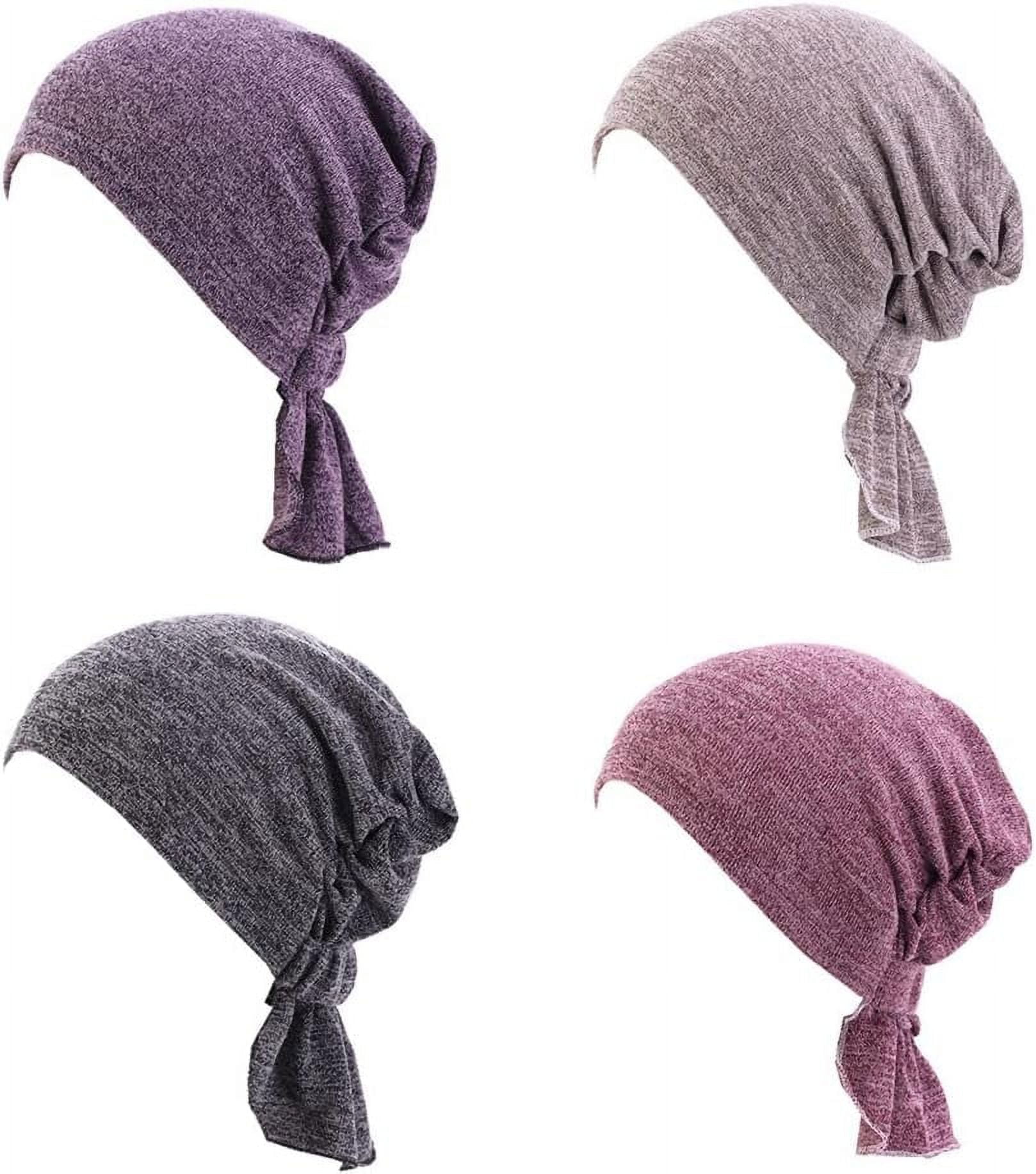 Set of 4 Women's Pre-Tied Bandanas Covered Head Chemo Bandana Hat ...