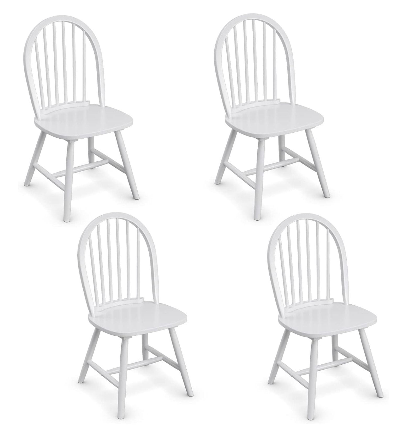 Set of 4 Wooden Dining Chairs, French Country Spindle Back Kitchen ...
