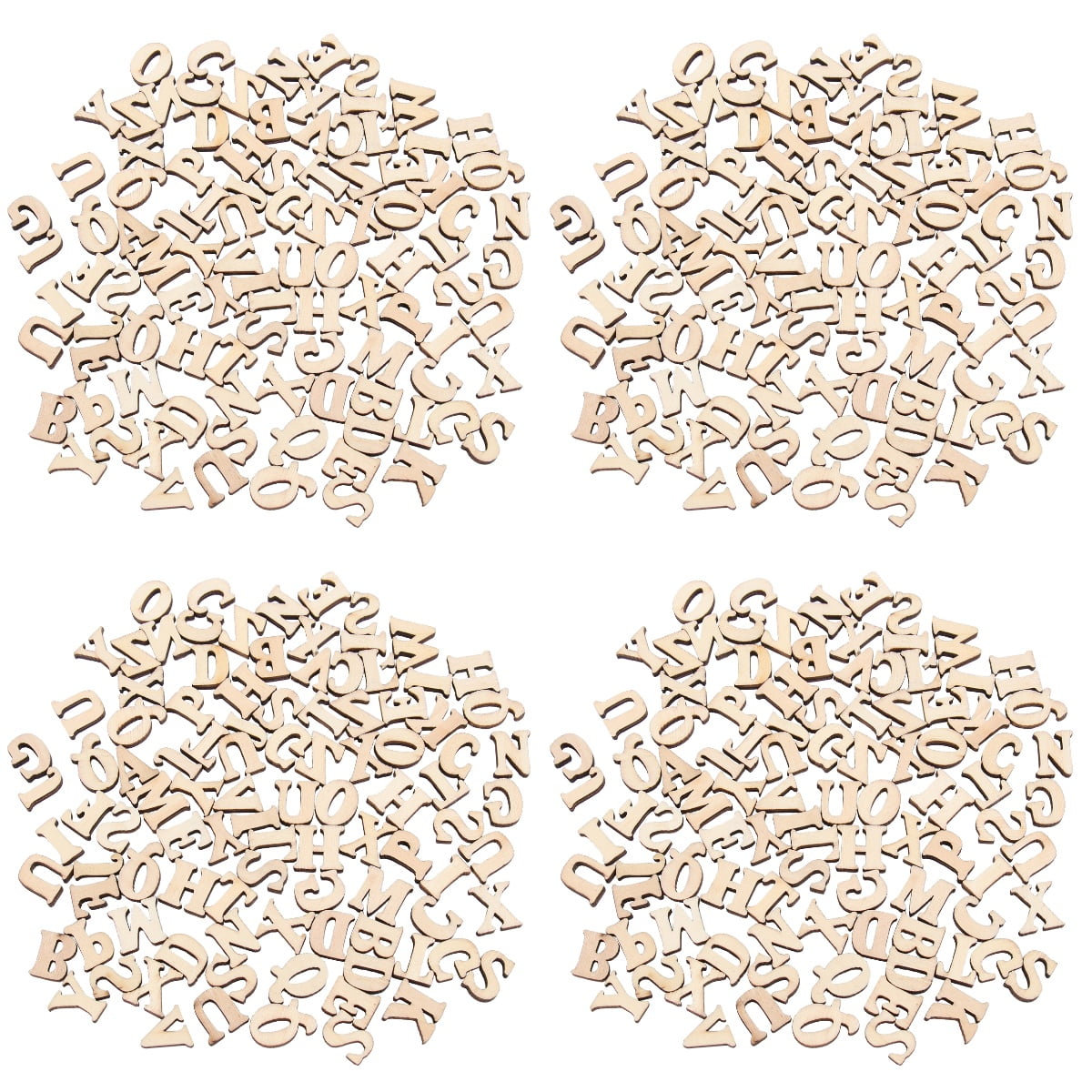 Set of 4 Wooden Discs with Holes Letters Board Stickers Signs Child ...