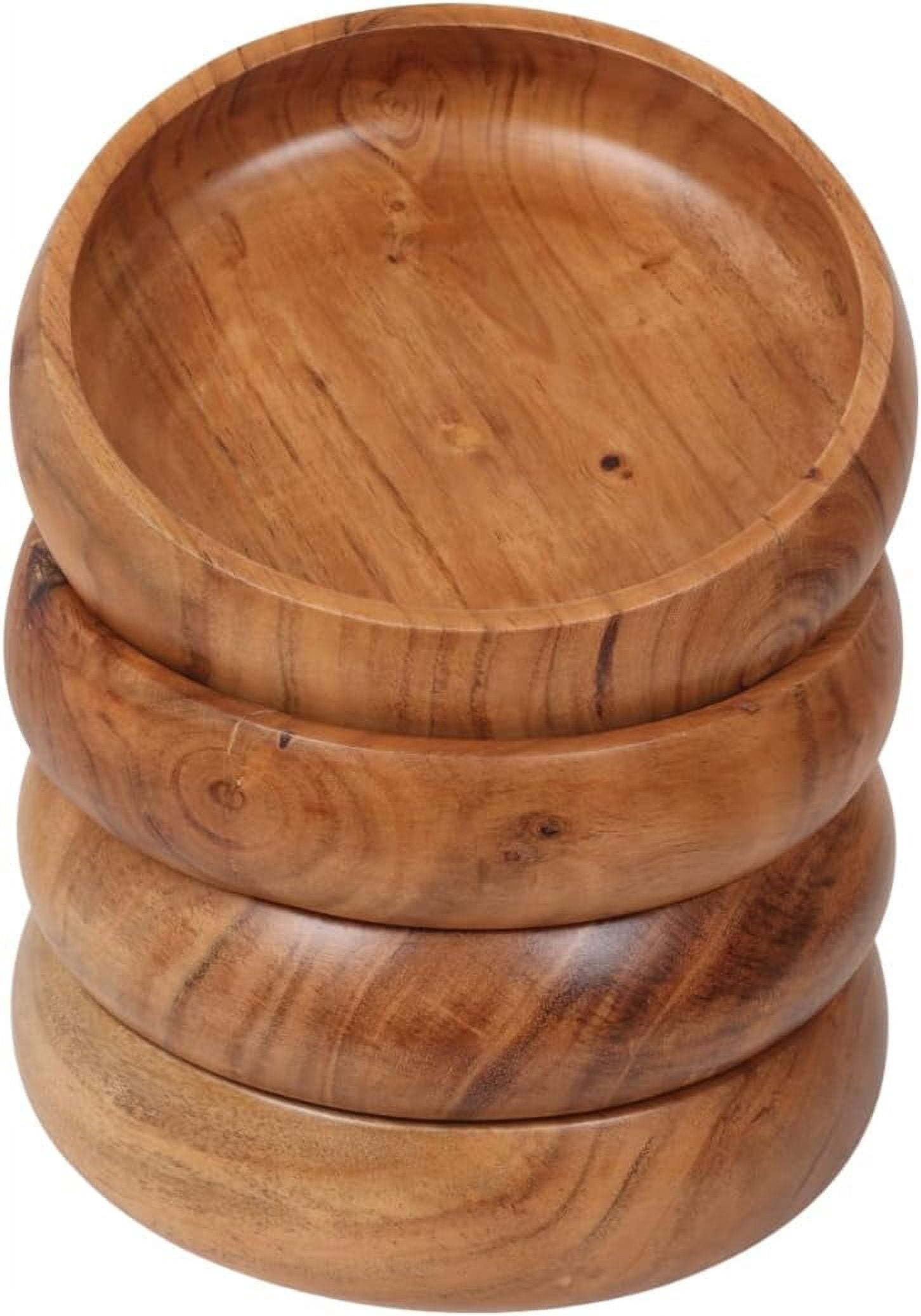 Set of 4 acacia bowls 8 x 2 (25 oz) with safe coating | Jointless ...