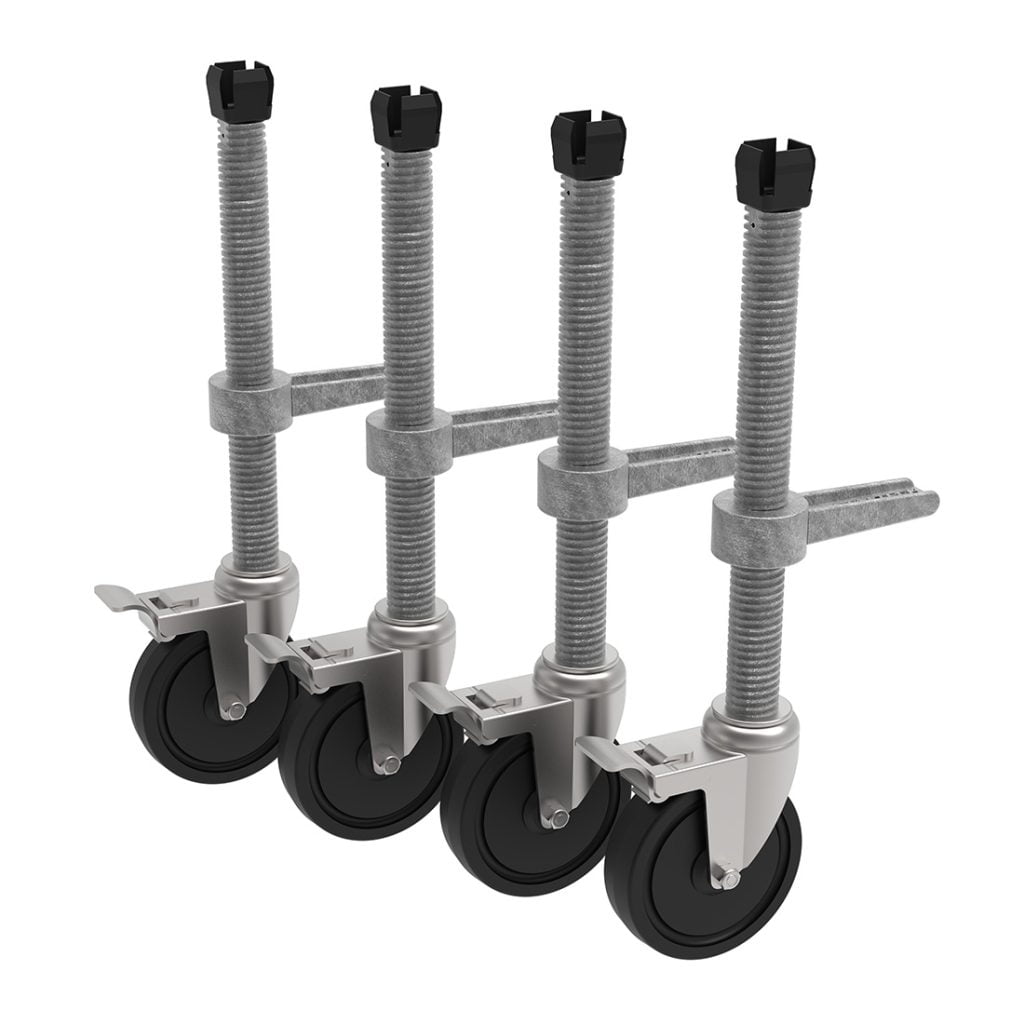 4-Piece Caster Set with Adjustable 6-inch Leveling Jacks for Baker ...