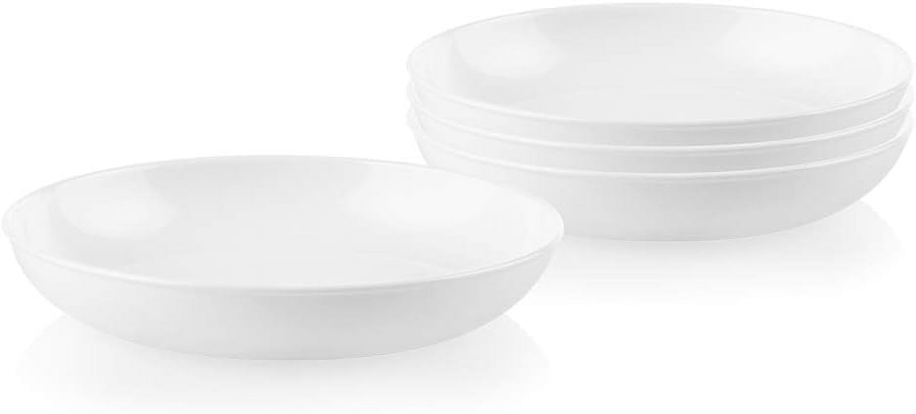 Set of 4 large 30 oz glass serving bowls, serves 4 people, compact ...