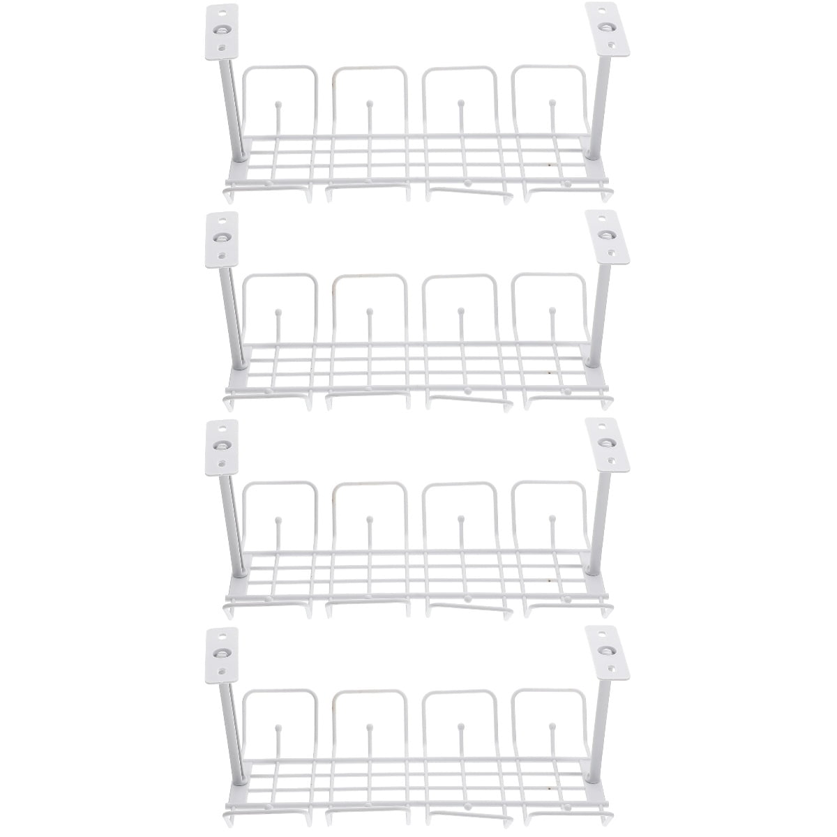 Set of 4 under Table Wire Tray Desk Cord Management Solution Storage ...
