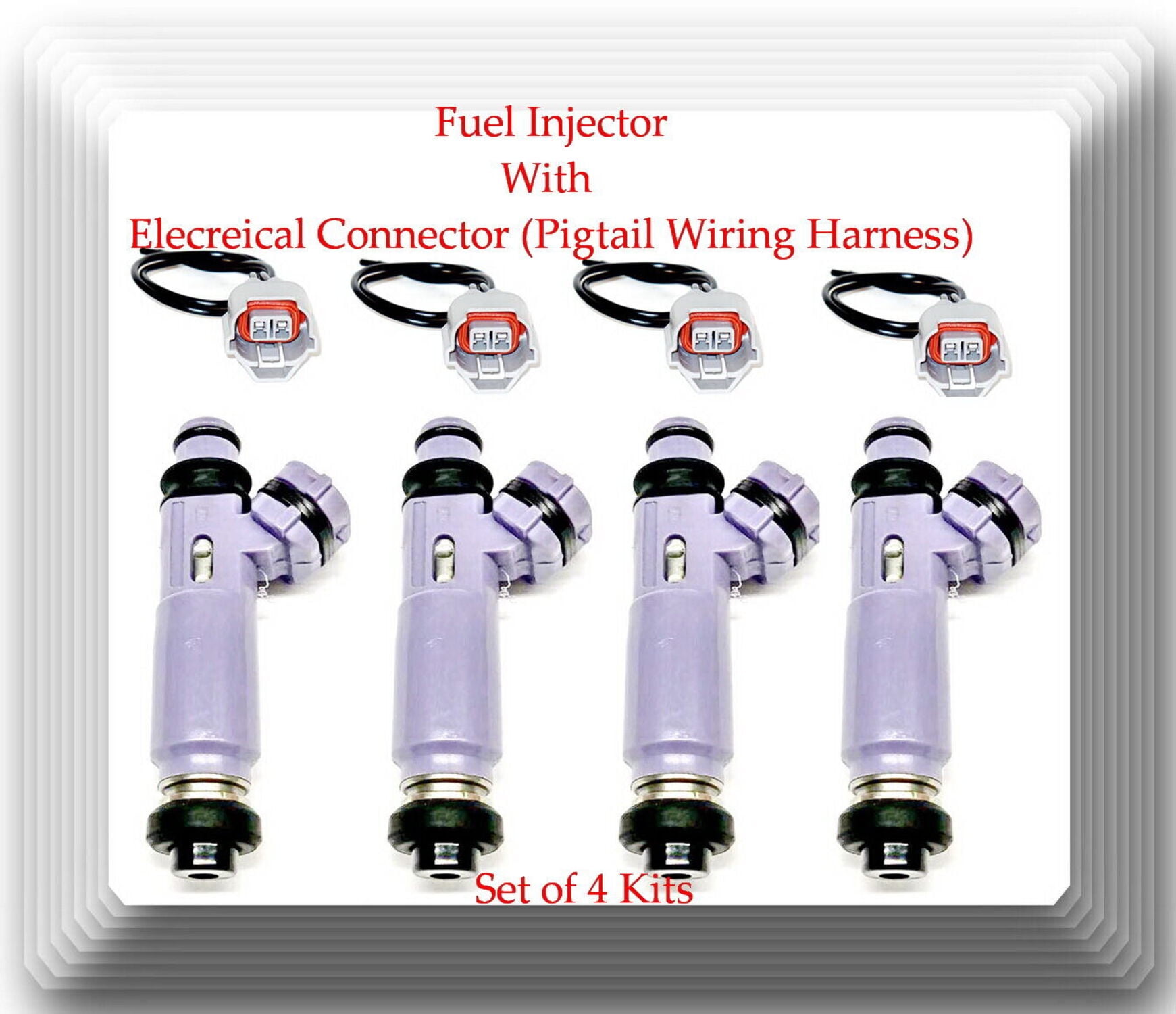 Set of 4 x Fuel Injector 195500-4060 W/Connector Fits:Mazda MX-5 Miata ...